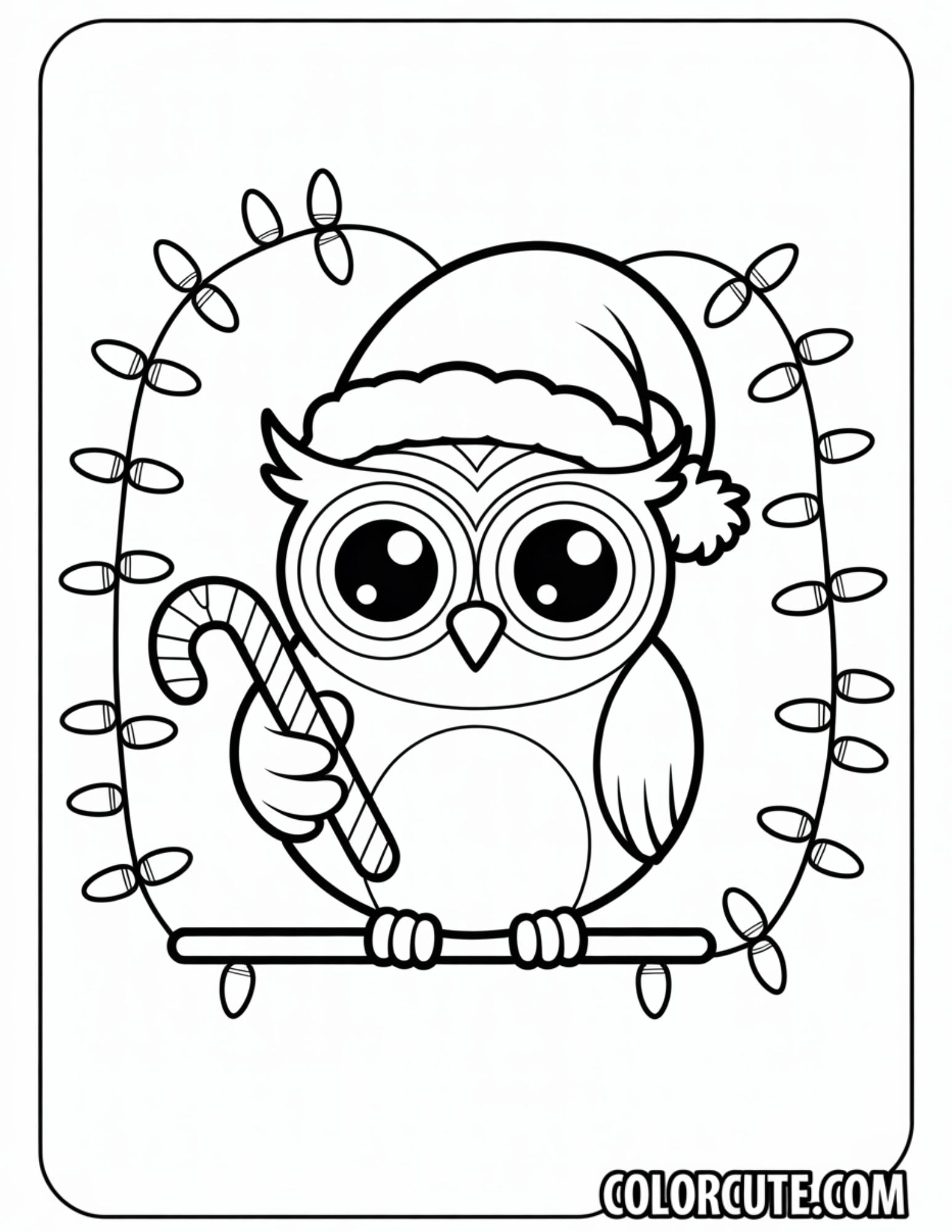Cute Christmas Owl Coloring Pages | Free PDF Printables – Color Cute ...