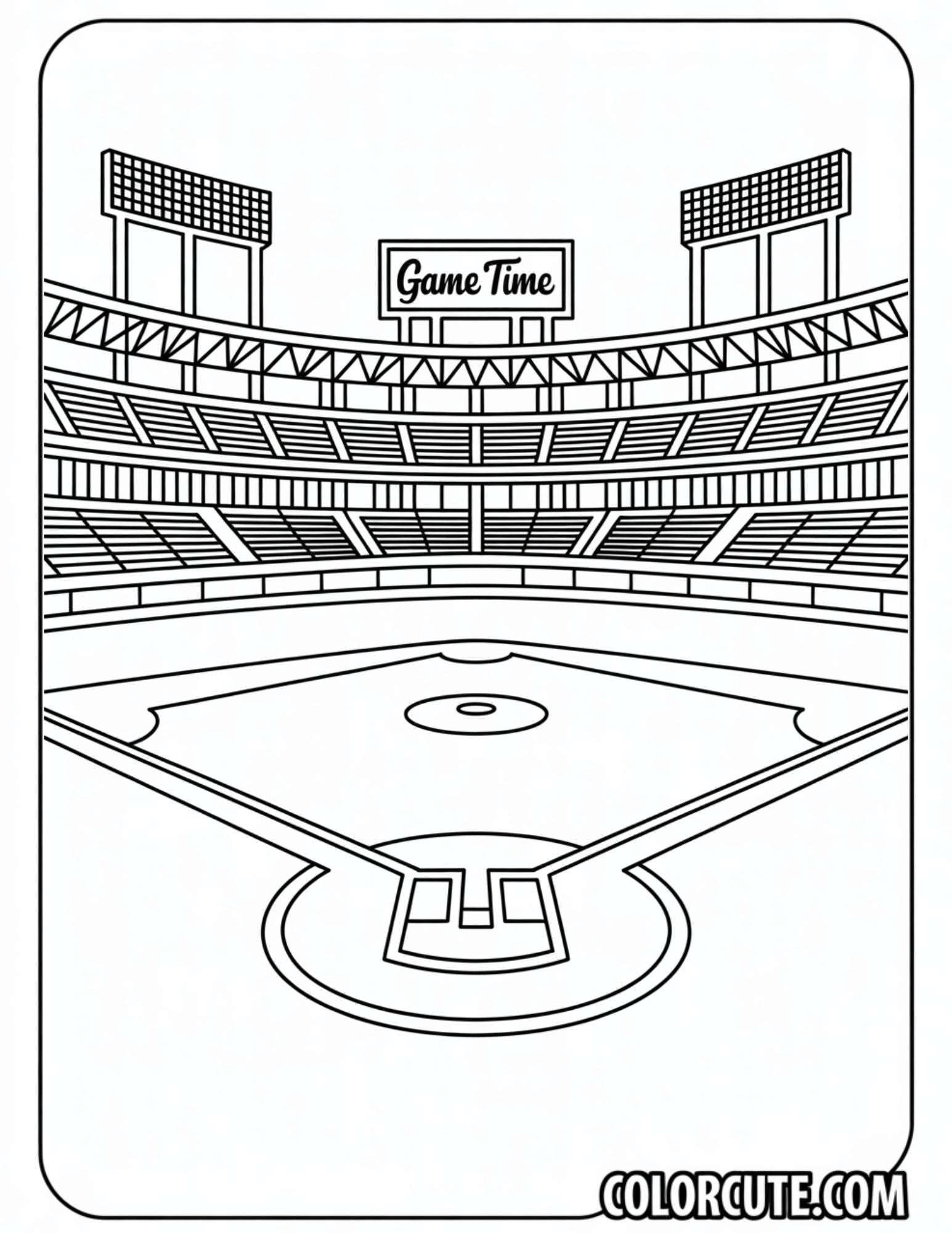 Baseball Stadium Coloring Pages | Free PDF Printables – Color Cute ...