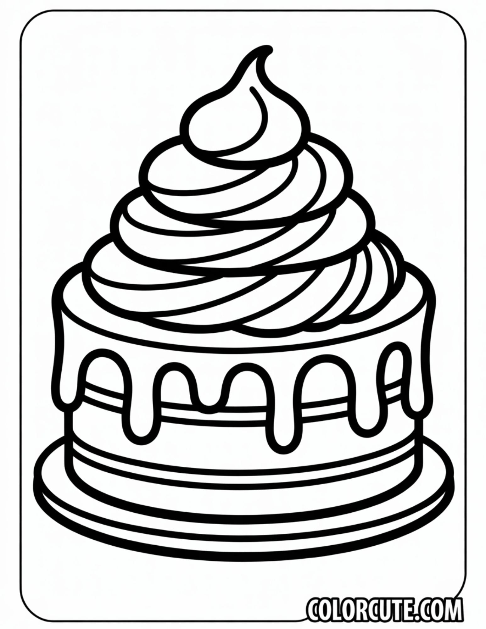 Cake Frosting Coloring Pages | Free PDF Printables – Color Cute - Free ...