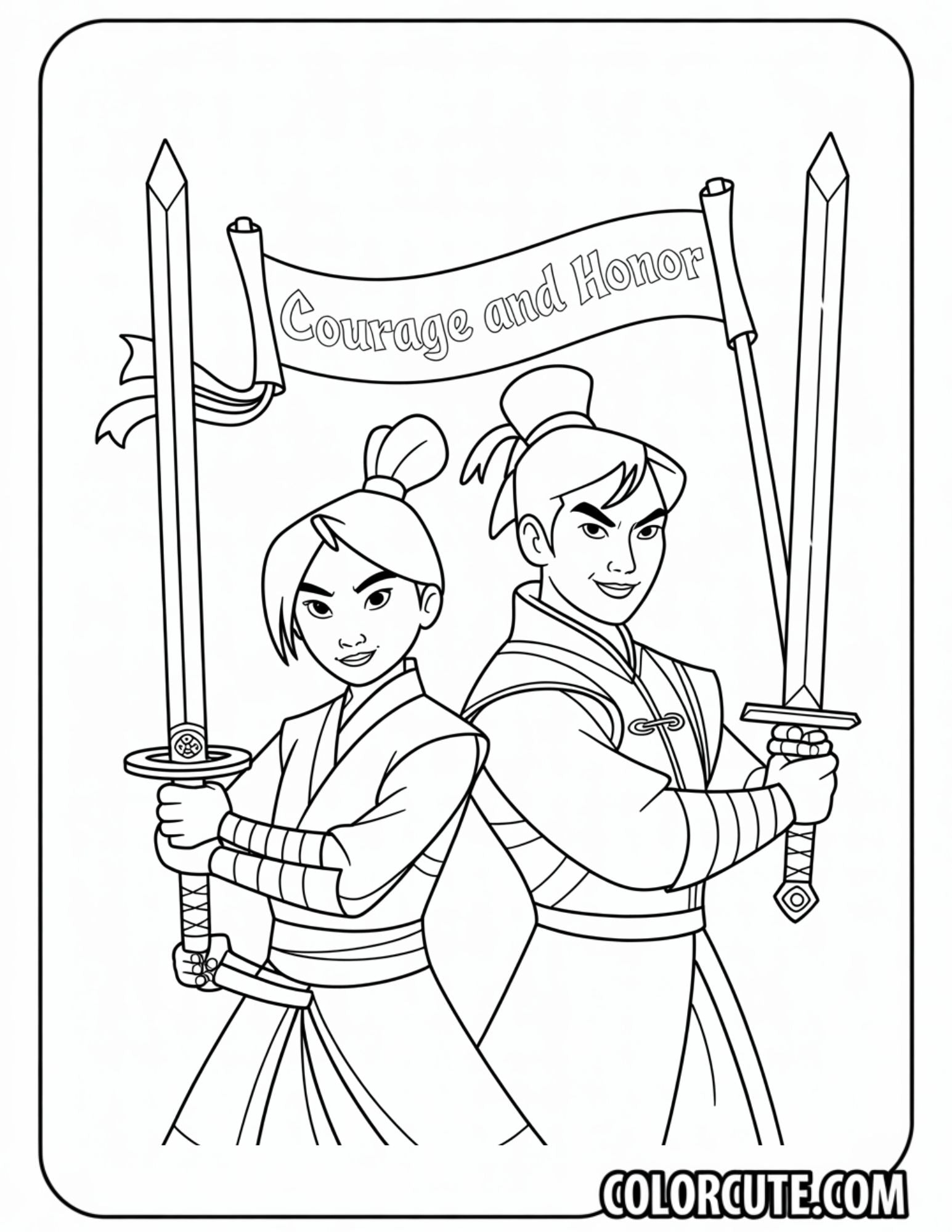 Captain Mulan Coloring Pages | Free PDF Printables – Color Cute - Free ...