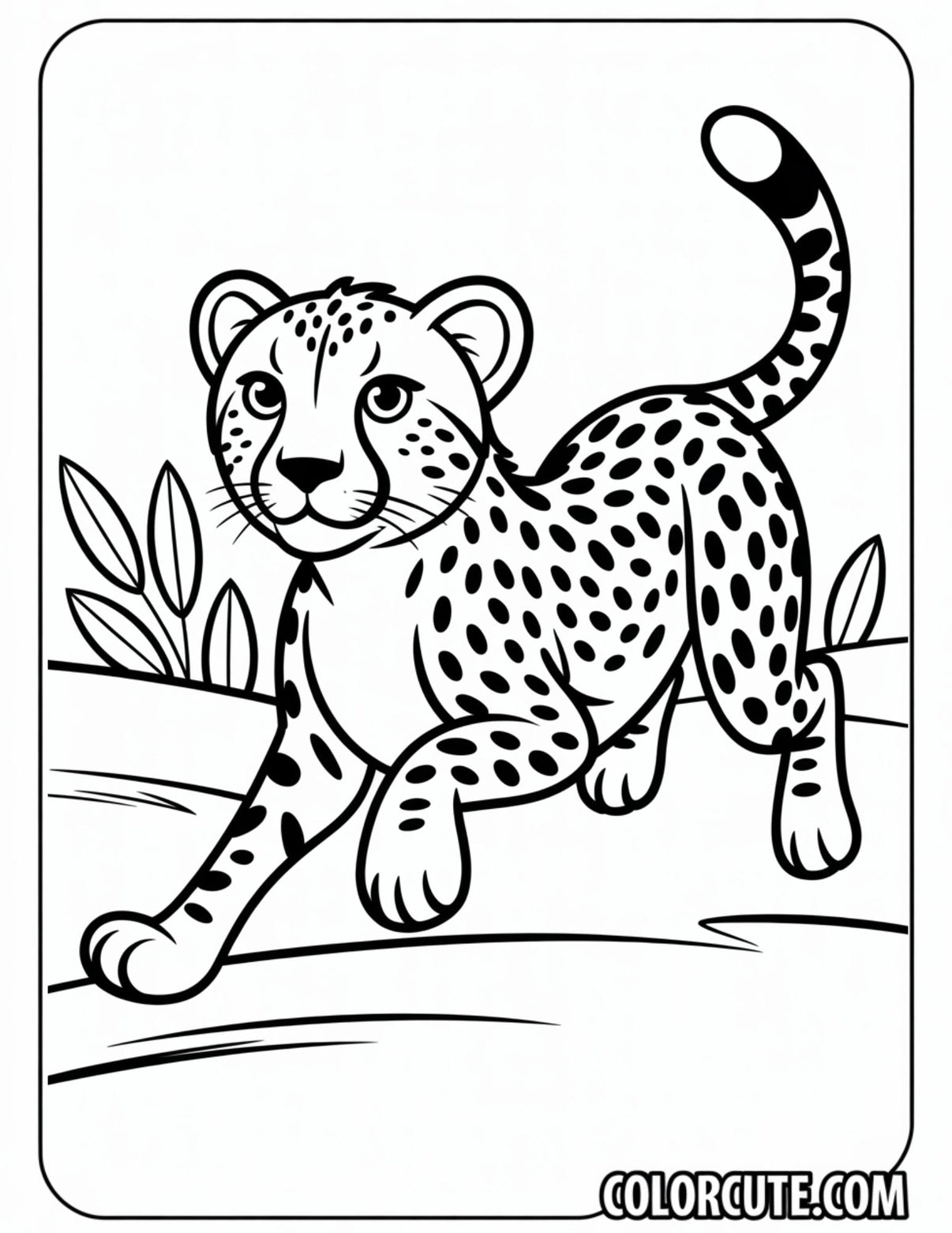 Cheetah Running Coloring Pages | Free PDF Printables – Color Cute ...
