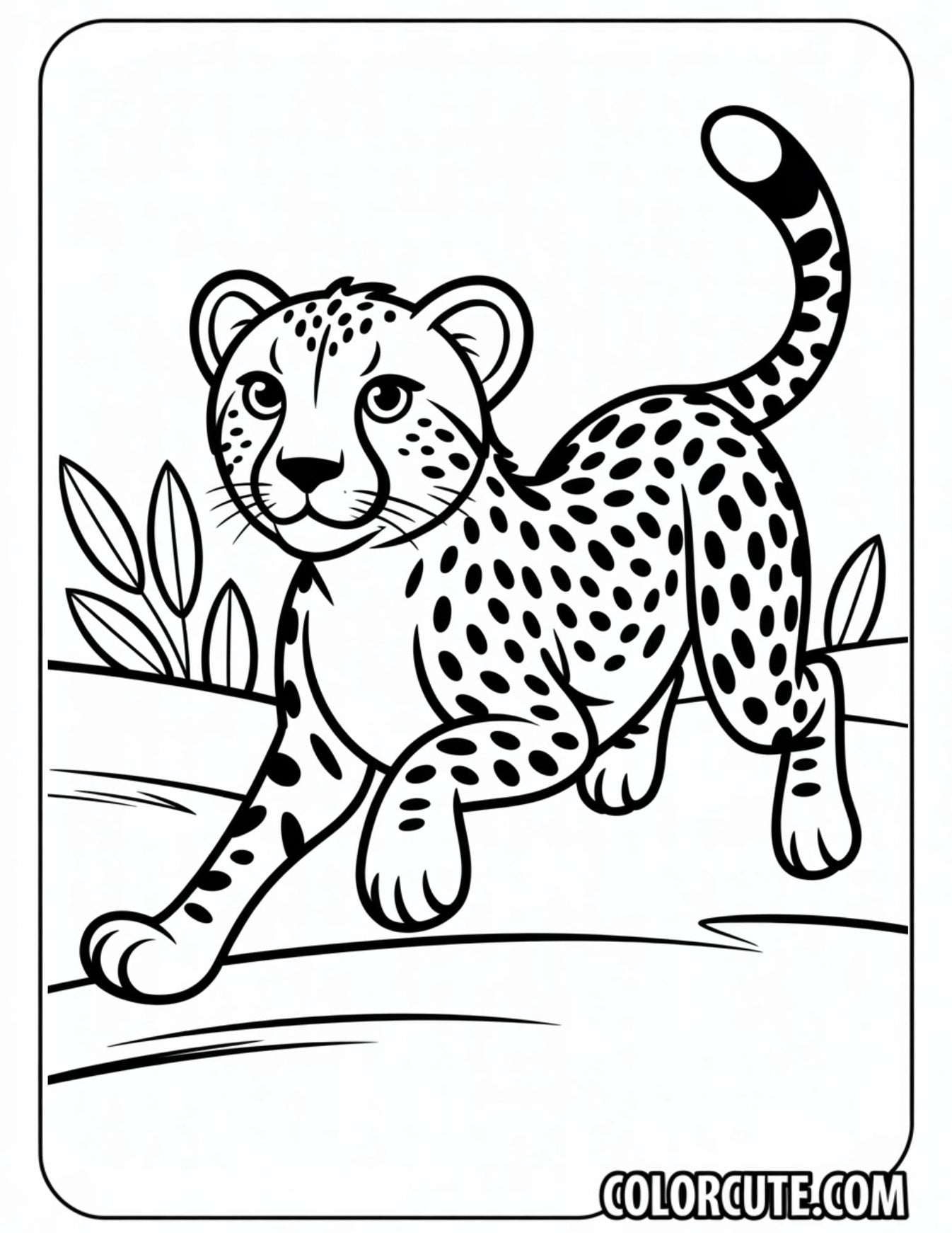 Cheetah Running Coloring Pages | Free PDF Printables – Color Cute ...