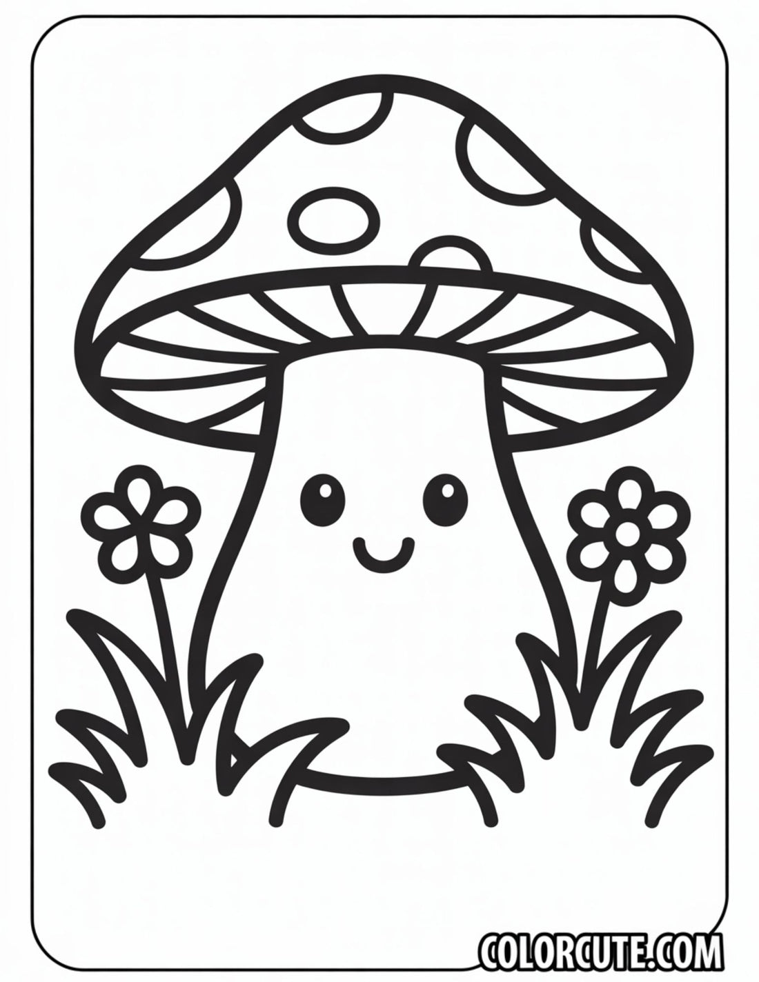 Cute Mushroom Coloring Pages | Free PDF Printables – Color Cute - Free ...