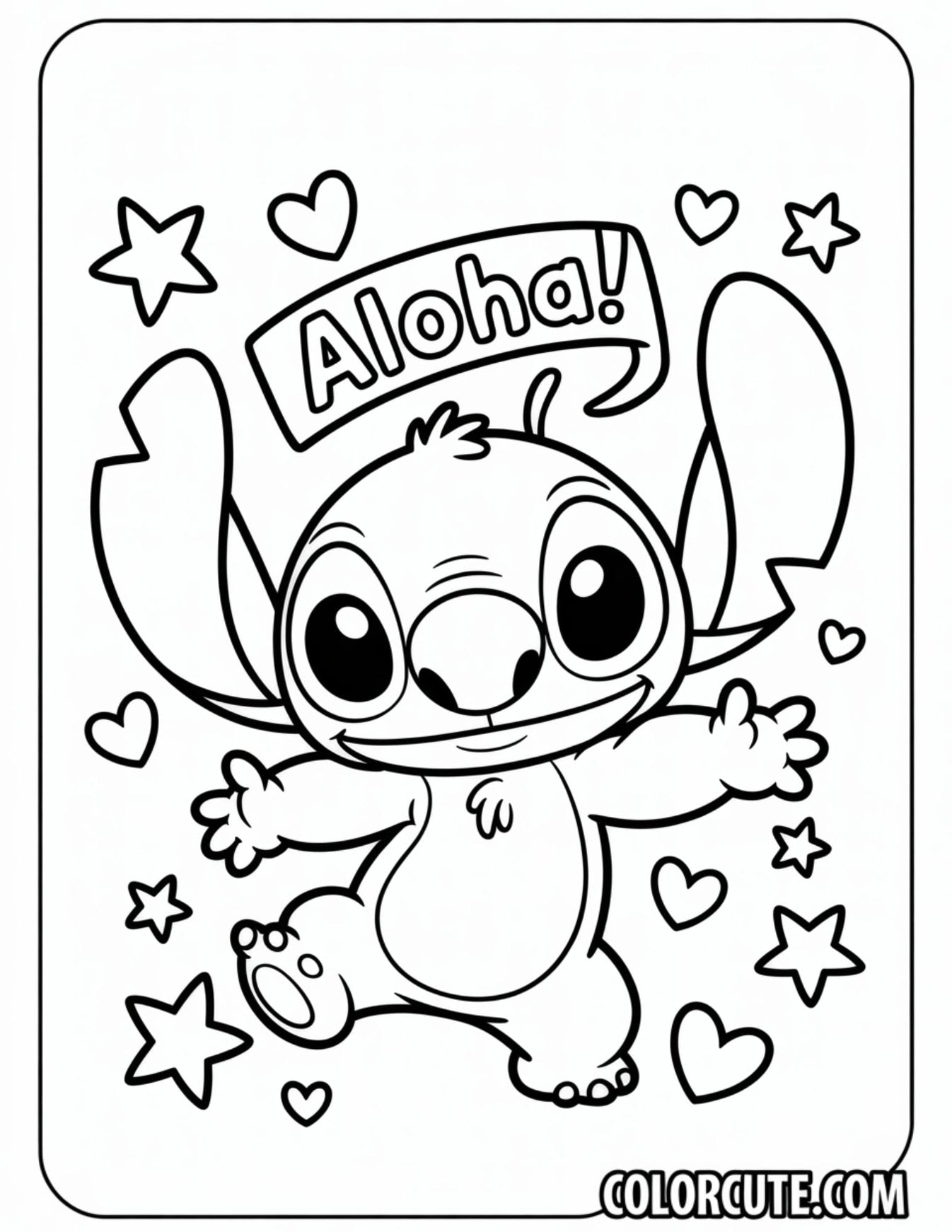 Easy Stitch Coloring Pages | Free PDF Printables – Color Cute - Free ...