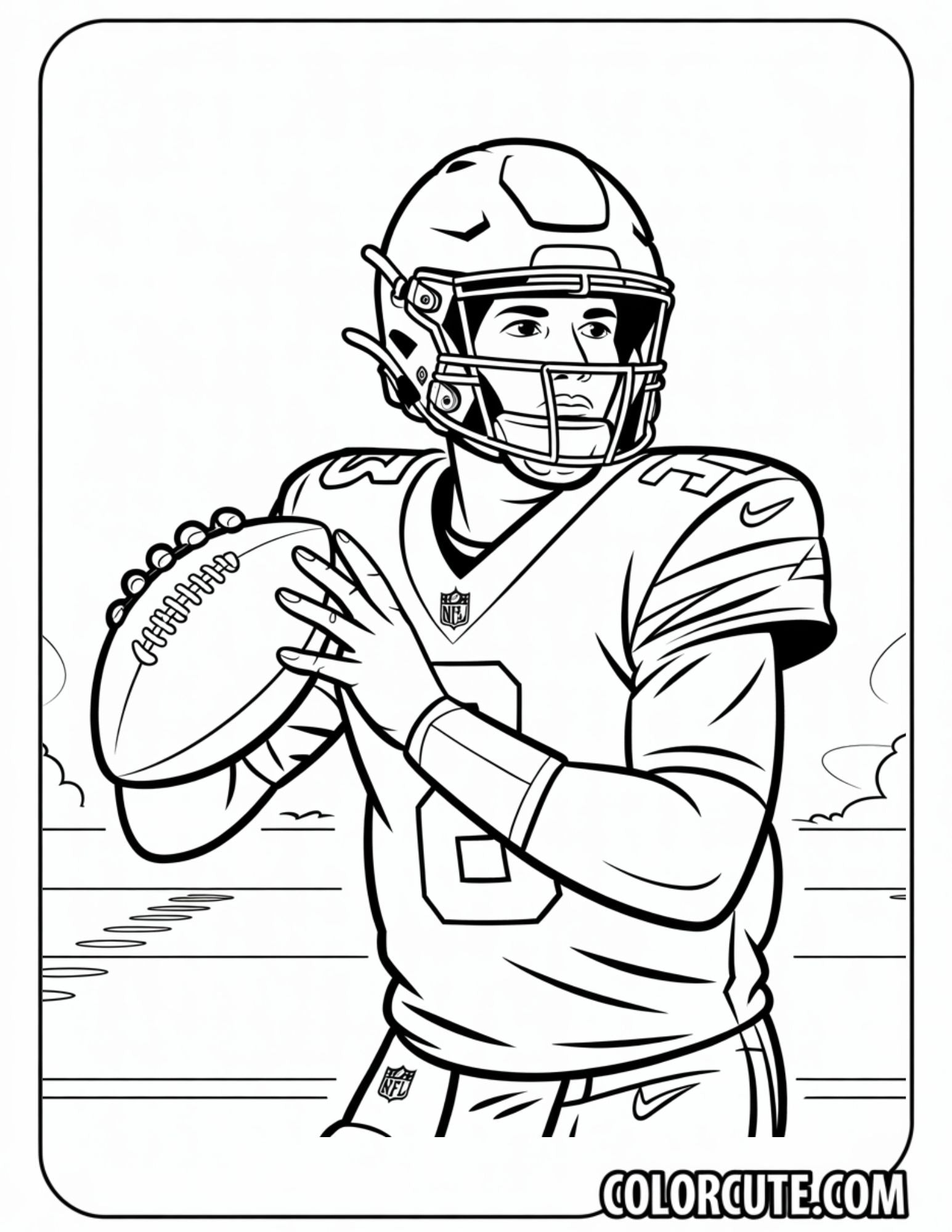 NFL Quarterback Coloring Pages | Free PDF Printables – Color Cute ...