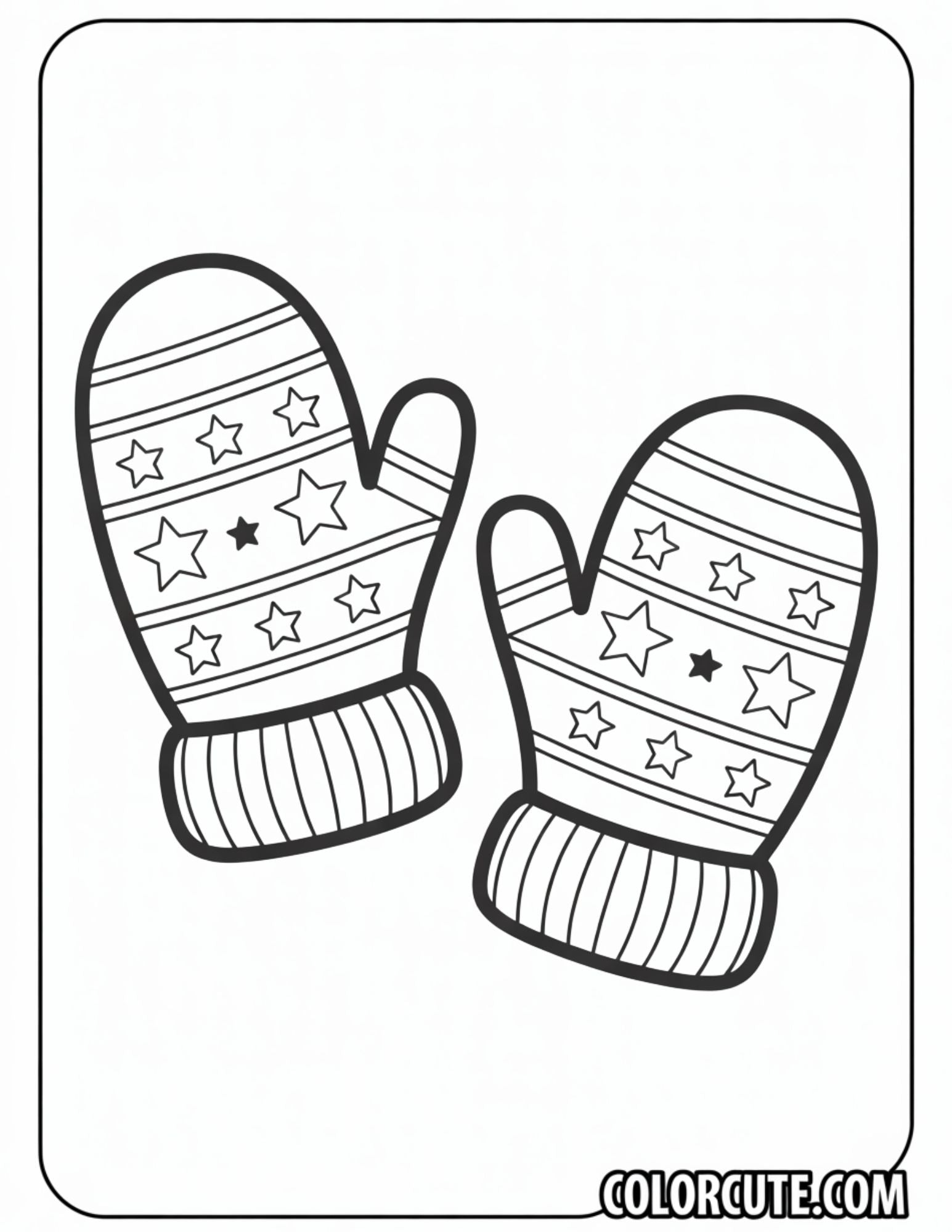 Winter Mittens Coloring Pages | Free PDF Printables – Color Cute - Free ...