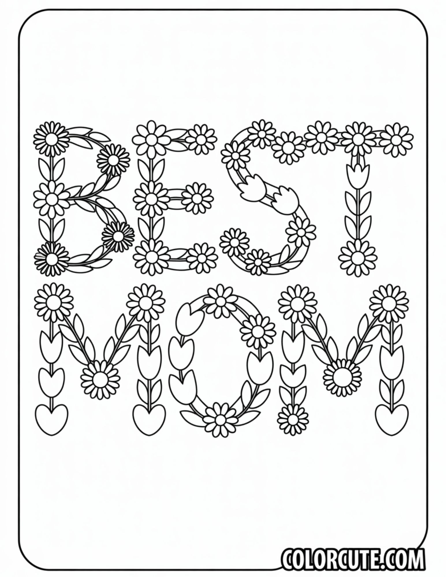 Best Mom Coloring Pages Free PDF Printables – Color Cute - Free ...