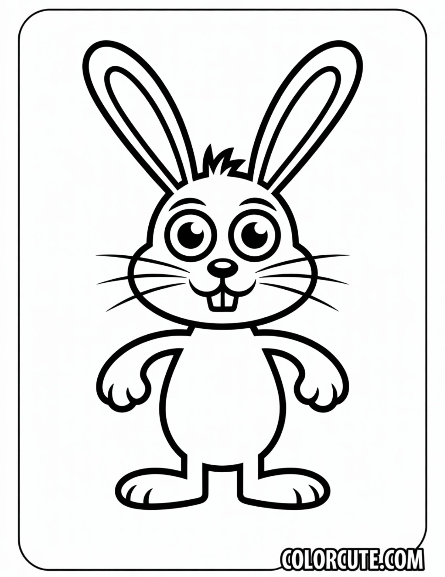 Bunny Rabbit Coloring Page – Free PDF Printables – Color Cute - Free ...