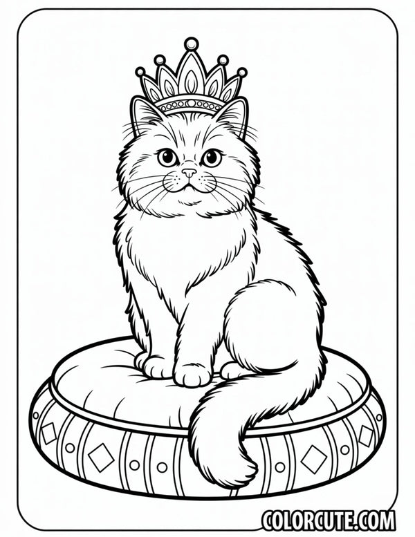 Cat Princess Coloring Pages | Free PDF Printables – Color Cute - Free ...