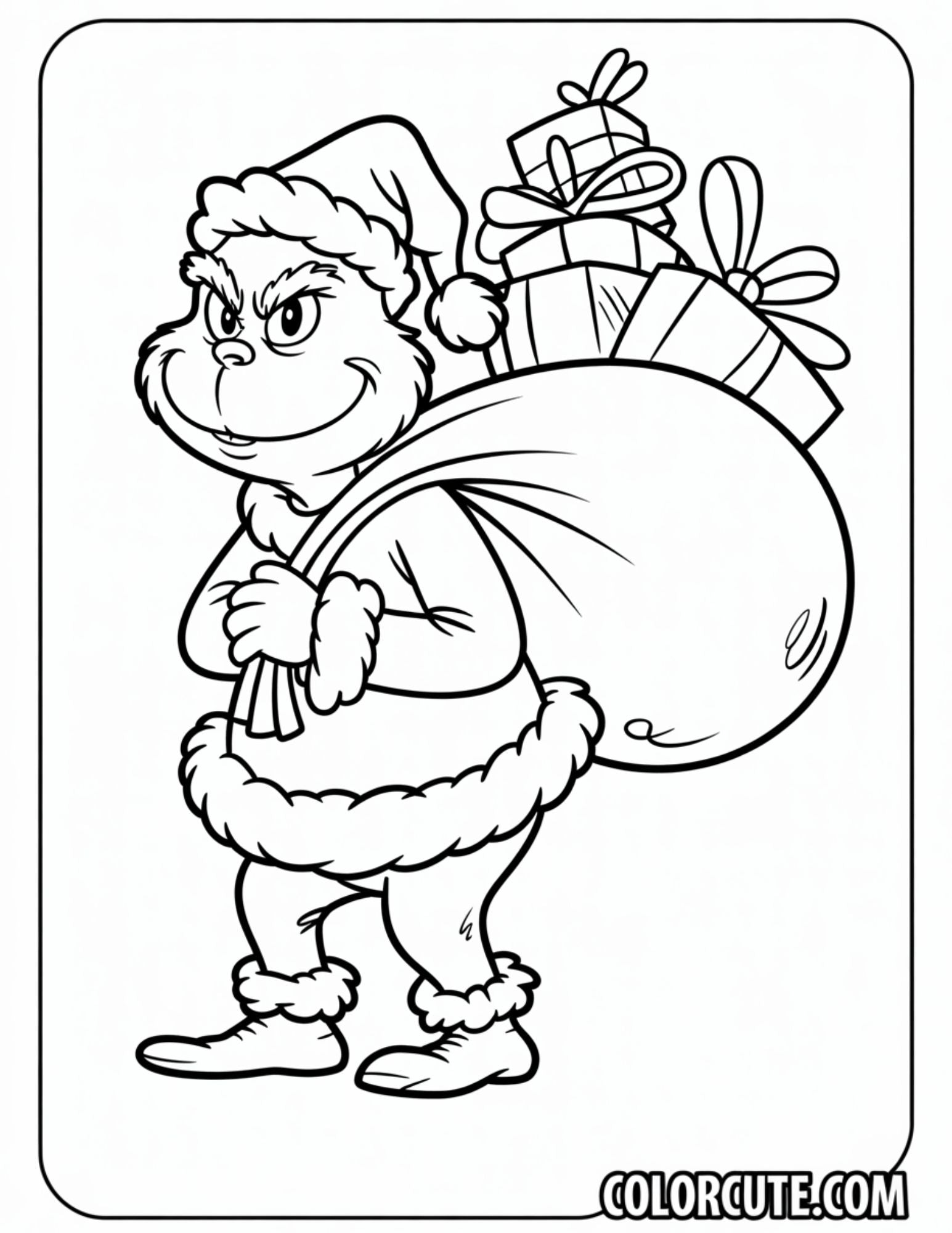 Grinch Coloring Page | Free PDF Printables – Color Cute - Free Coloring ...