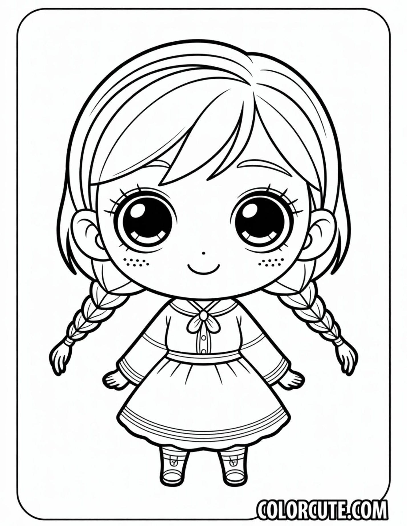 Chibi Anna Coloring Pages | Free PDF Printables – Color Cute - Free ...