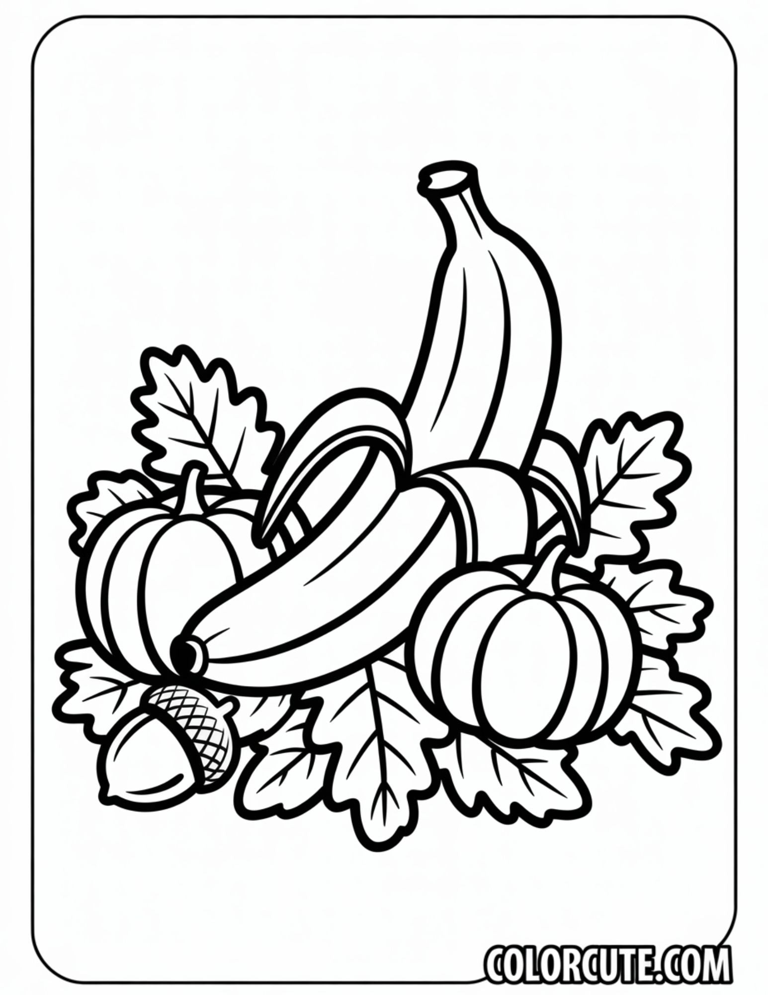 Fall Banana Coloring Pages | Free PDF Printables – Color Cute - Free ...