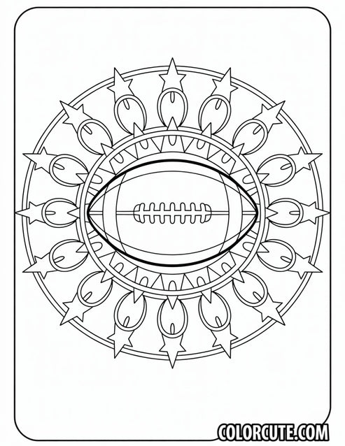 Mandala Football Coloring Pages | Free PDF Printables – Color Cute ...