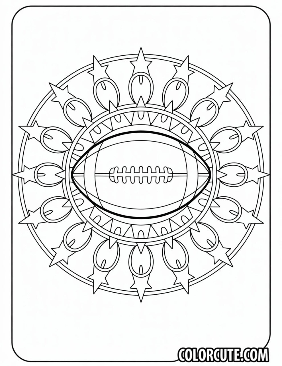 Mandala Football Coloring Pages | Free PDF Printables – Color Cute ...