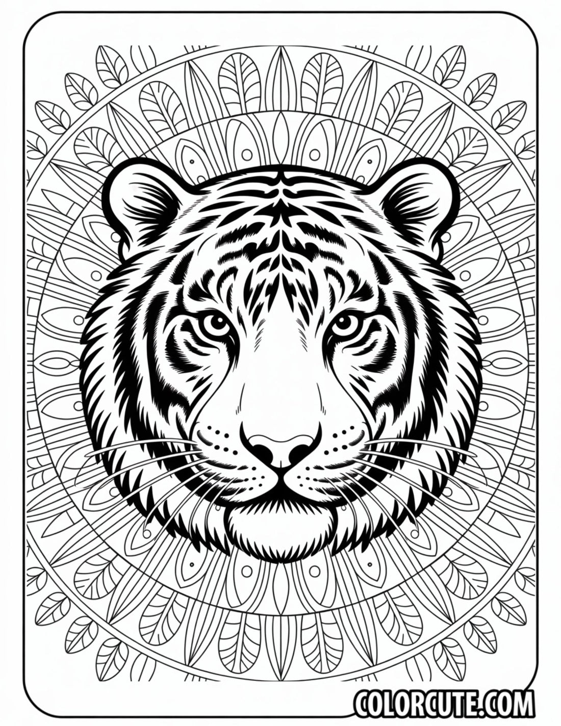 Mandala Tiger Coloring Pages | Free PDF Printables – Color Cute - Free ...