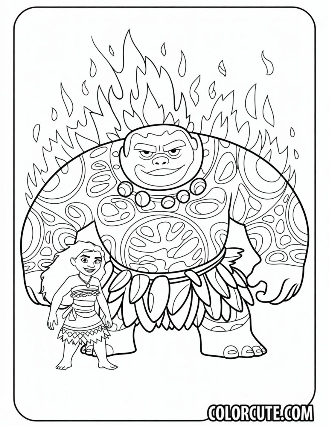 Te Ka Moana Coloring Page | Free PDF Printables – Color Cute - Free ...