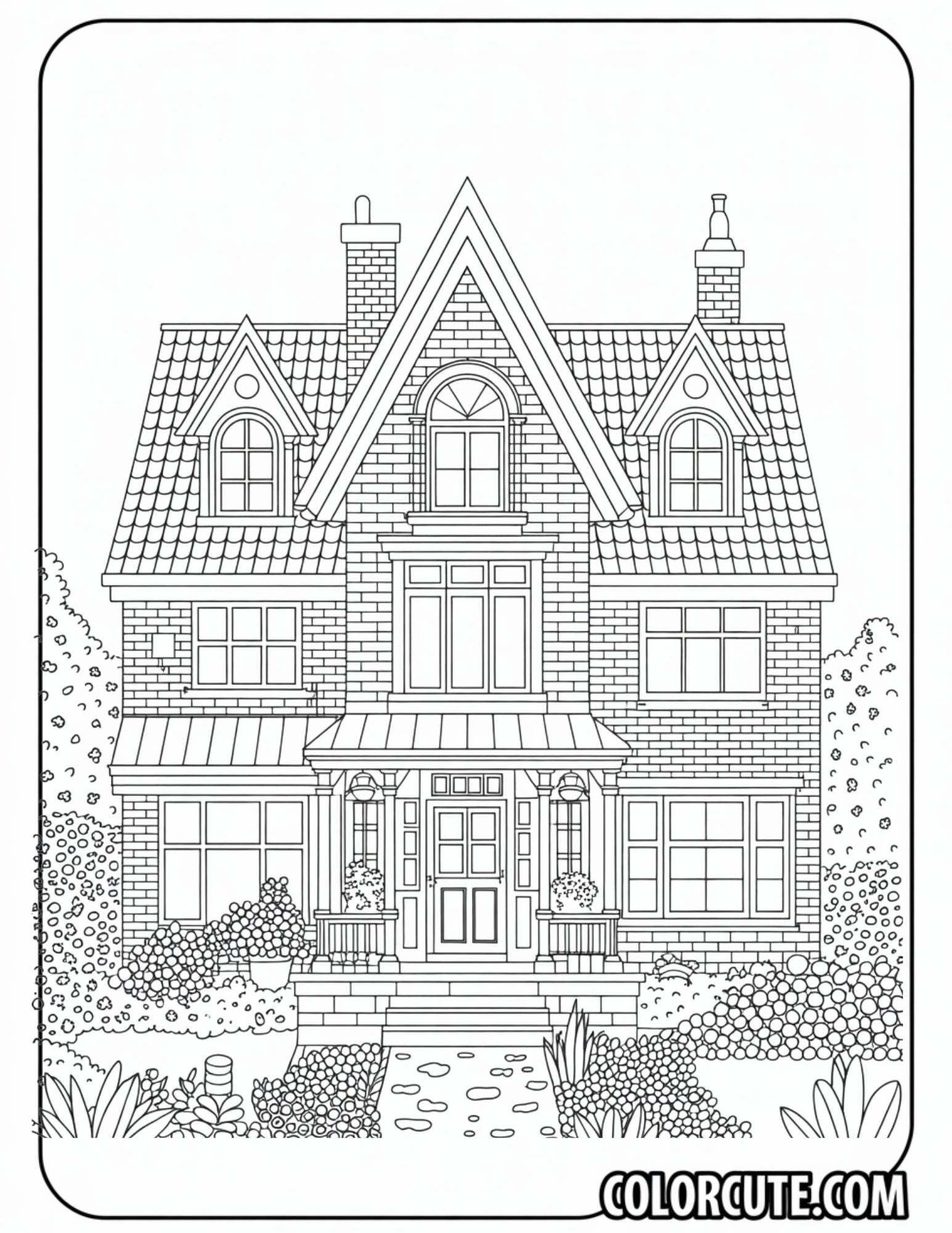 Victorian House Coloring Pages | Free PDF Printables – Color Cute ...