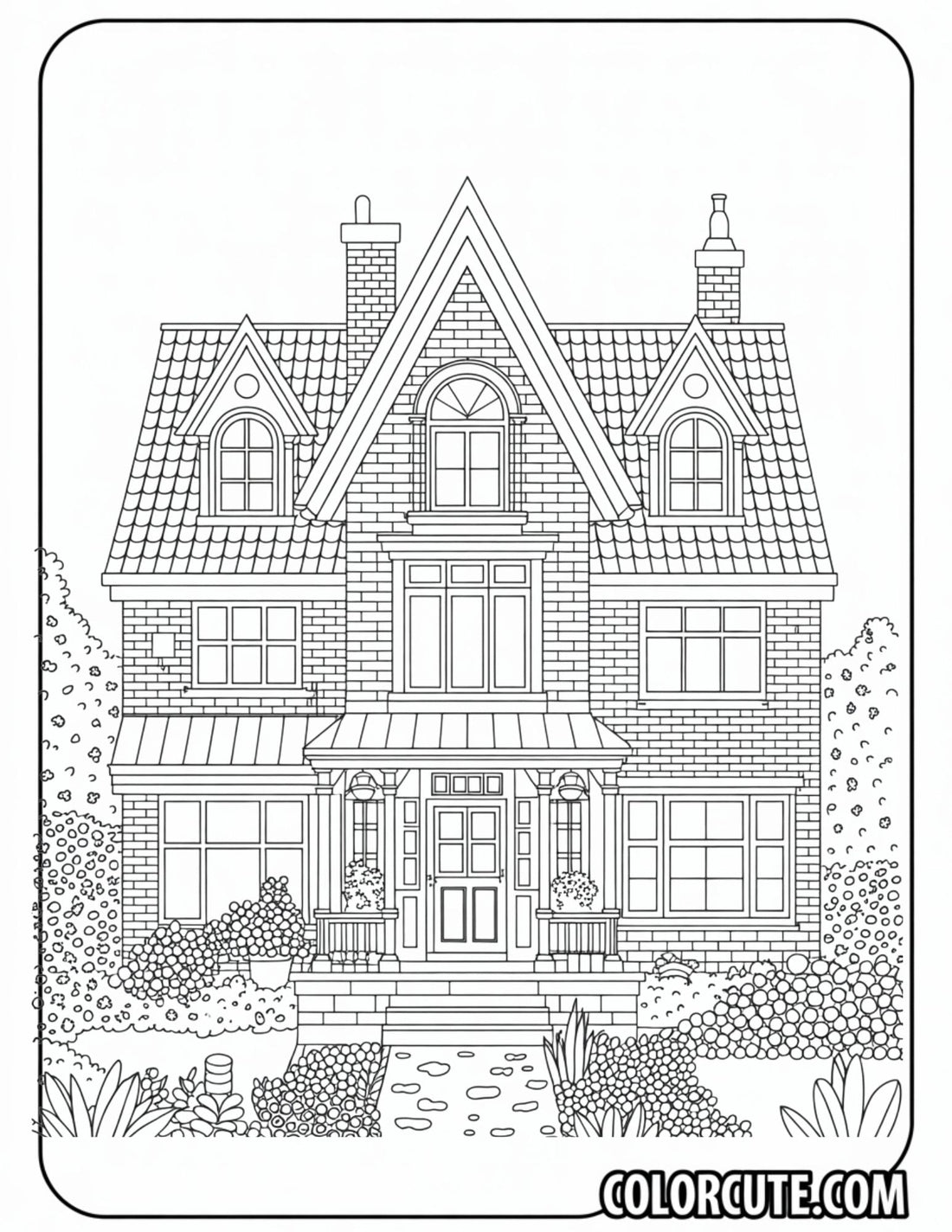 Victorian House Coloring Pages | Free PDF Printables – Color Cute ...