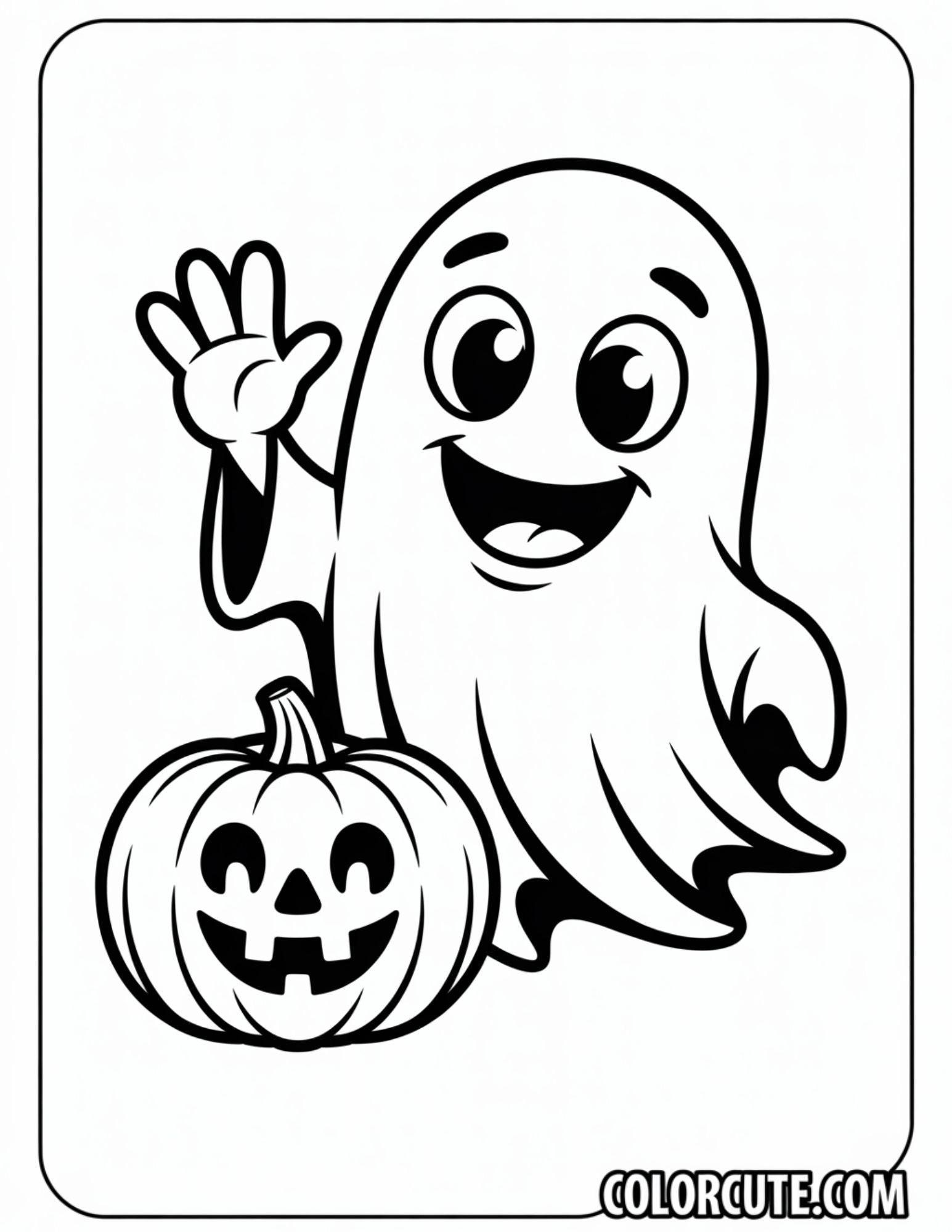 Friendly Ghost Coloring Page | Free PDF Printables – Color Cute - Free ...
