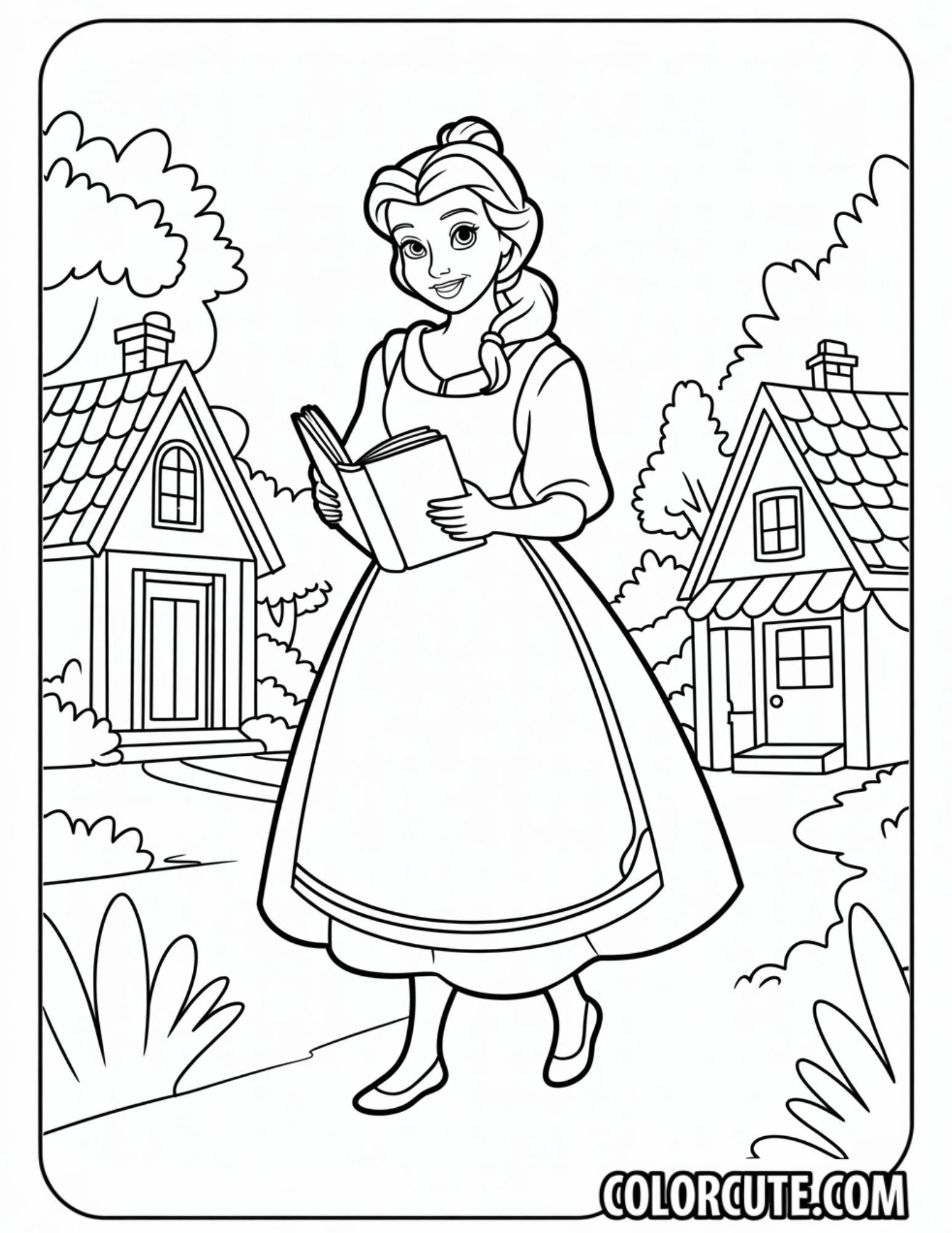 12+ Free Belle Coloring Pages - Disney Princess PDF Printables – Color ...