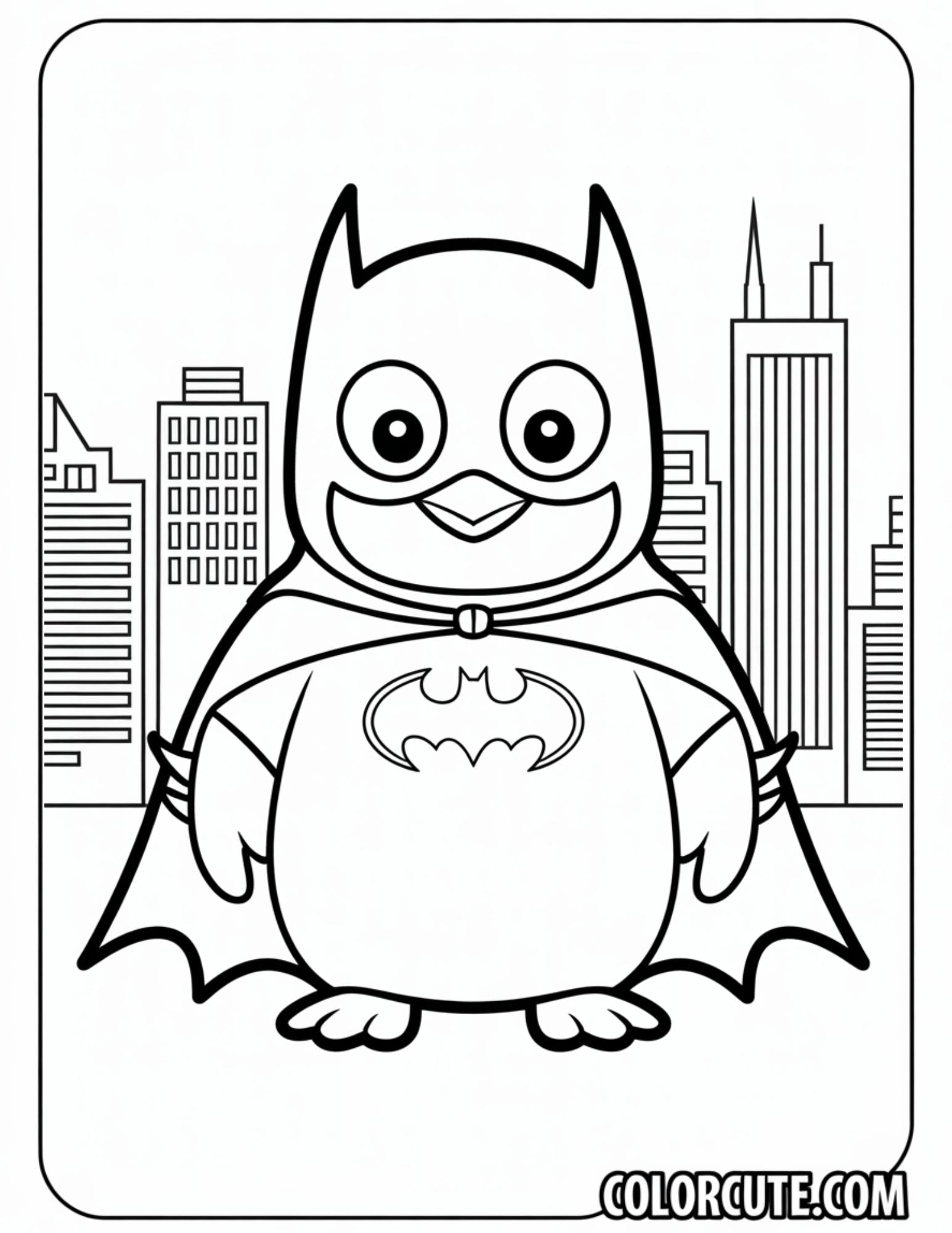 Batman Penguin Coloring Page | Free PDF Printables – Color Cute - Free ...
