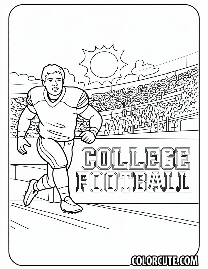 College Football Coloring Pages | Free PDF Printables – Color Cute ...