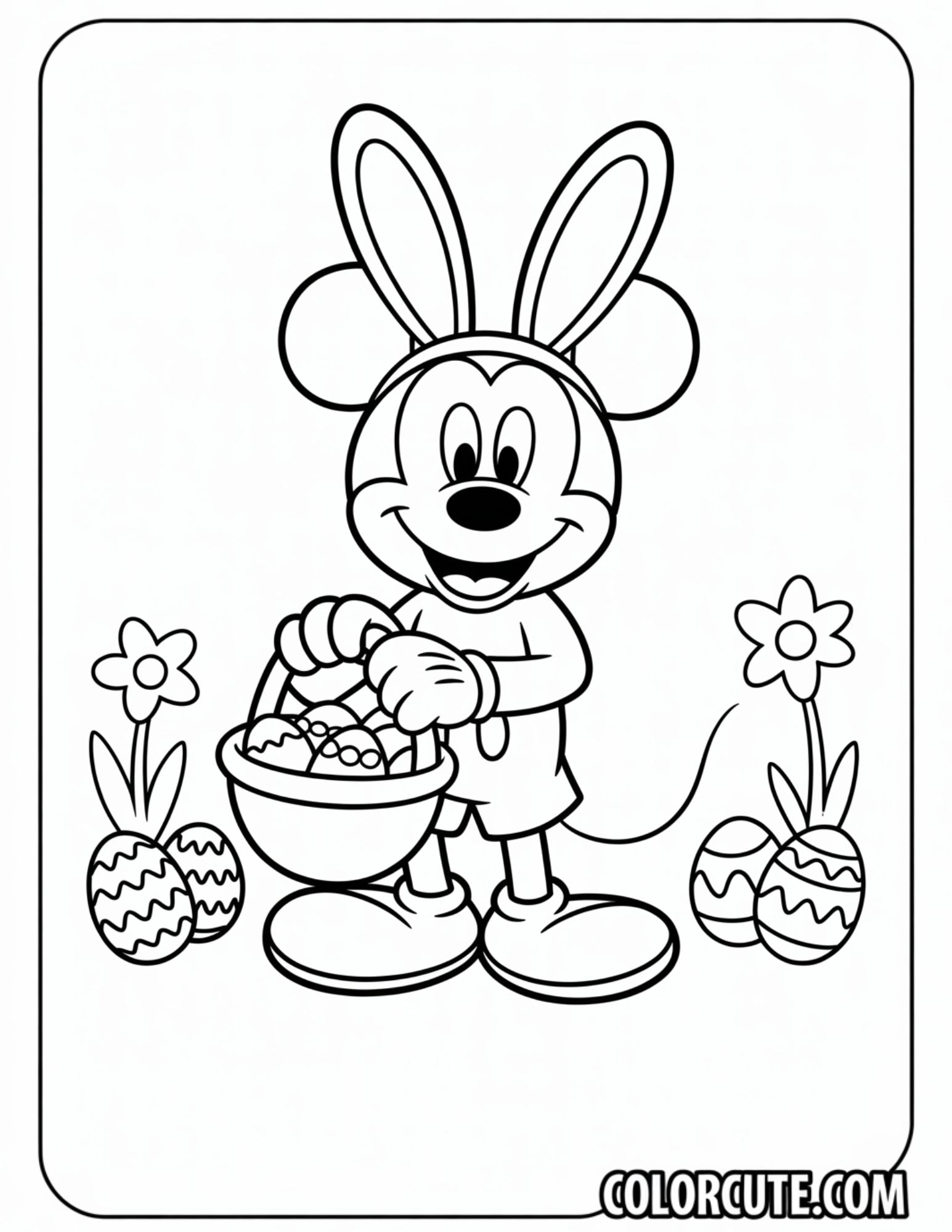 Easter Mickey Mouse Coloring Pages | Free PDF Printables – Color Cute ...