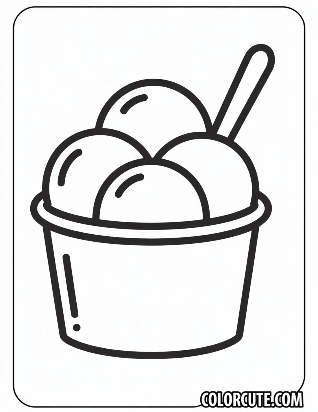 Ice Cream Cup Coloring Page | Free PDF Printables – Color Cute - Free ...