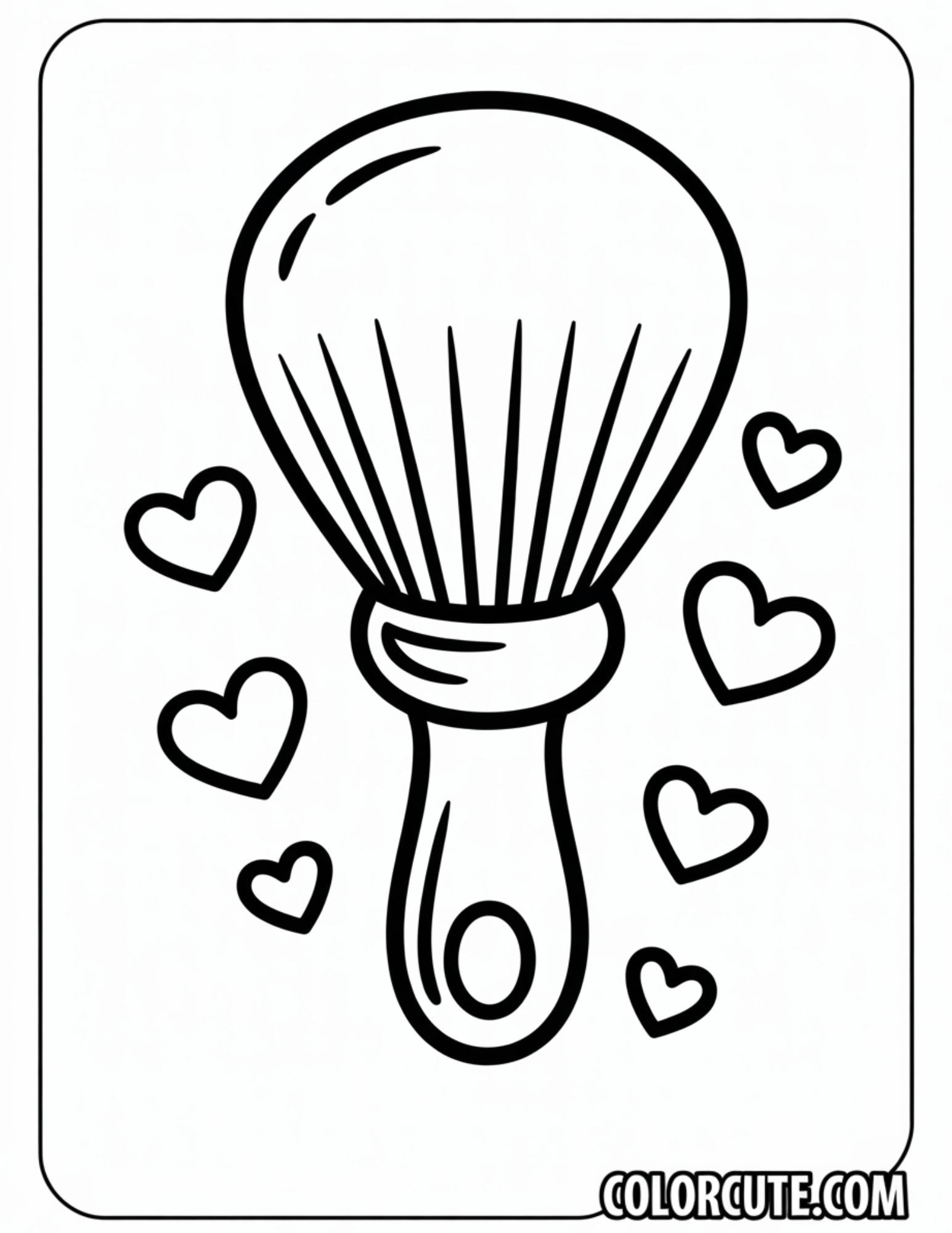 Powder Brush Coloring Page | Free PDF Printables – Color Cute - Free ...