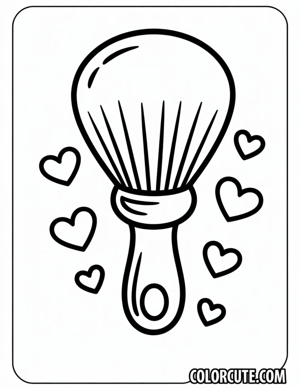 Powder Brush Coloring Page | Free PDF Printables – Color Cute - Free ...