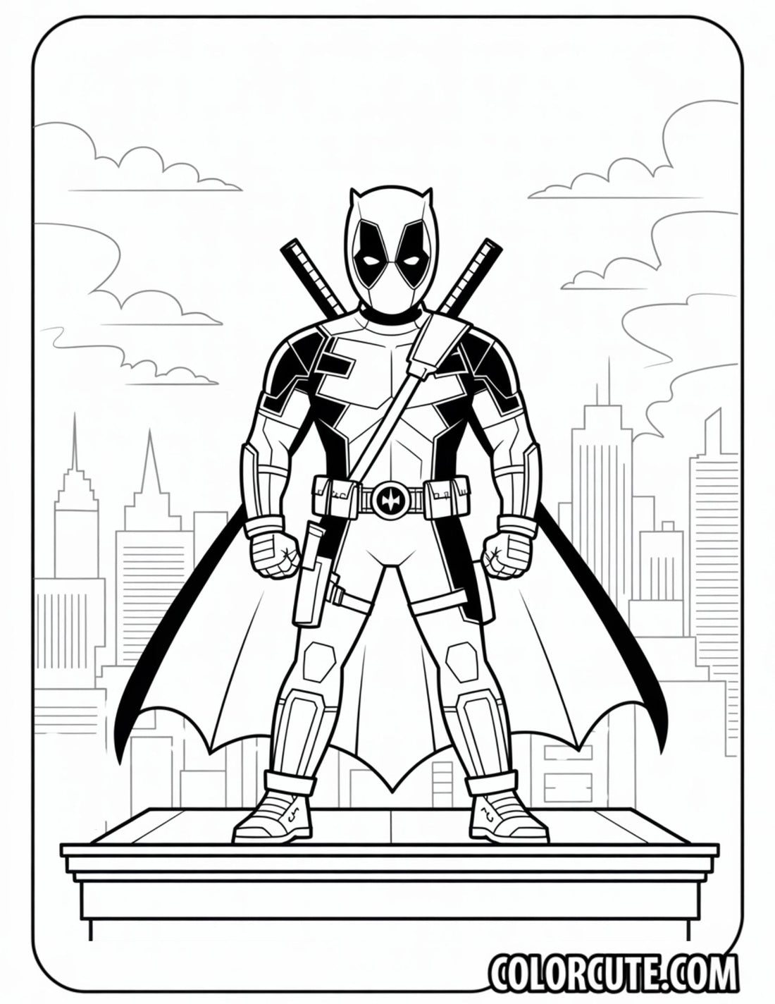 Batman Deadpool Coloring Pages | Free PDF Printables – Color Cute ...
