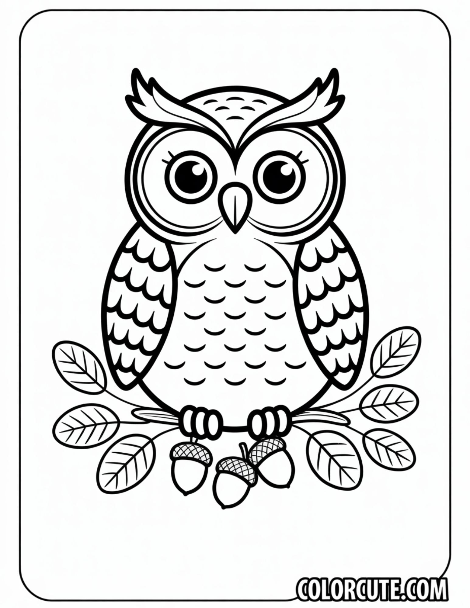 Cute Fall Owl Coloring Pages | Free PDF Printables – Color Cute - Free ...