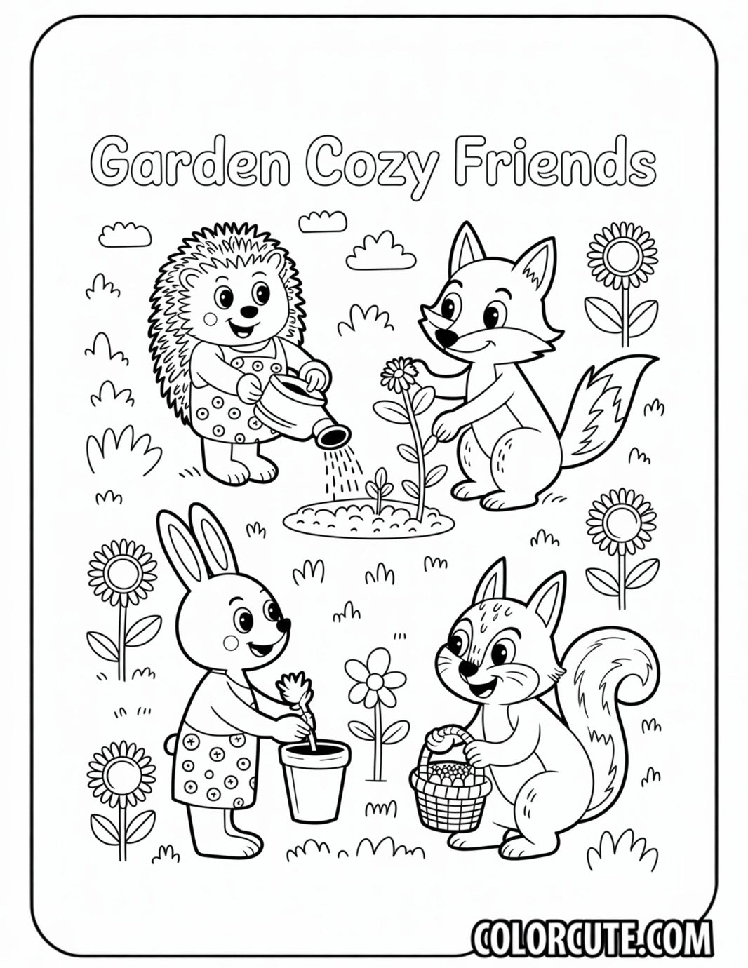 25+ Free Cozy Friends Coloring Pages - Cute Animals PDF Printables ...