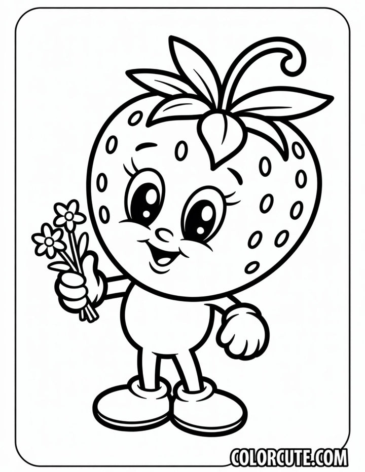 30+ Free Strawberry Coloring Pages - Fruit PDF Printables – Color Cute ...