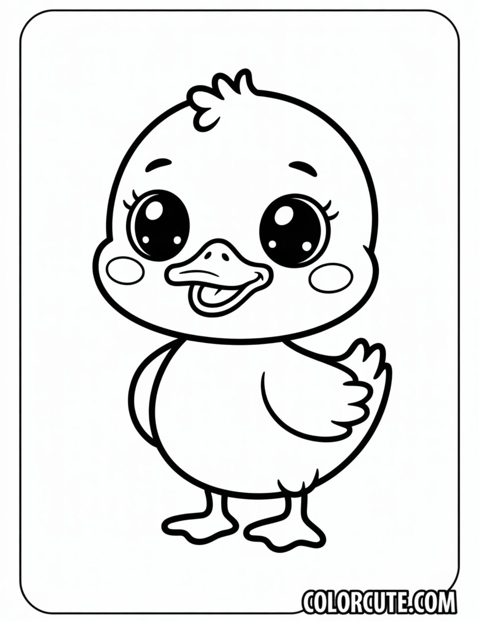 Baby Duck Coloring Page | Free PDF Printables – Color Cute - Free ...