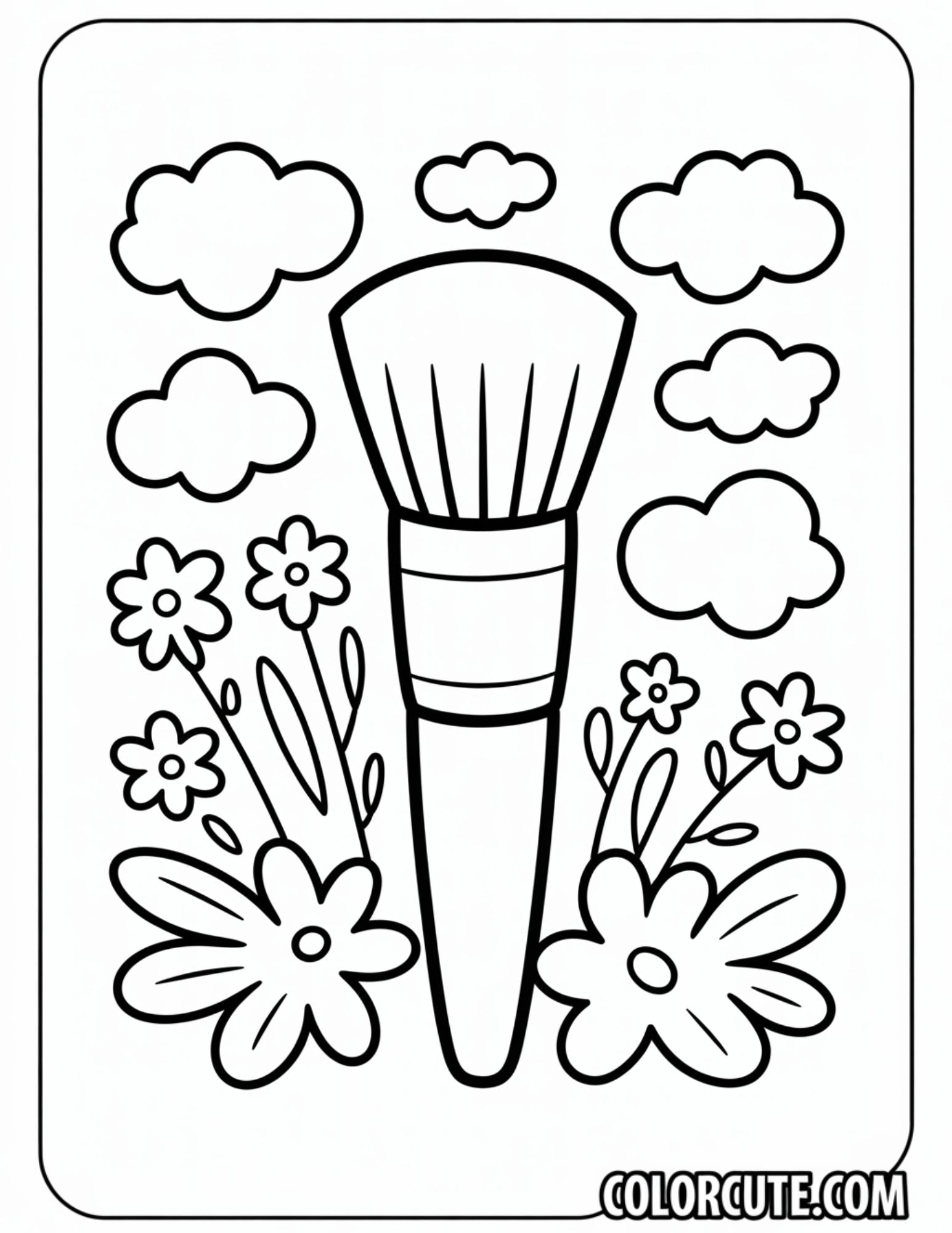 Blush Brush Coloring Page | Free PDF Printables – Color Cute - Free ...