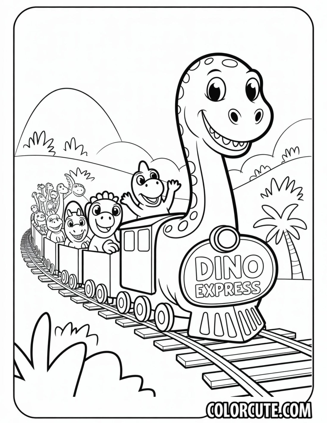 Dinosaur Train Coloring Page - Free PDF Printables – Color Cute - Free ...