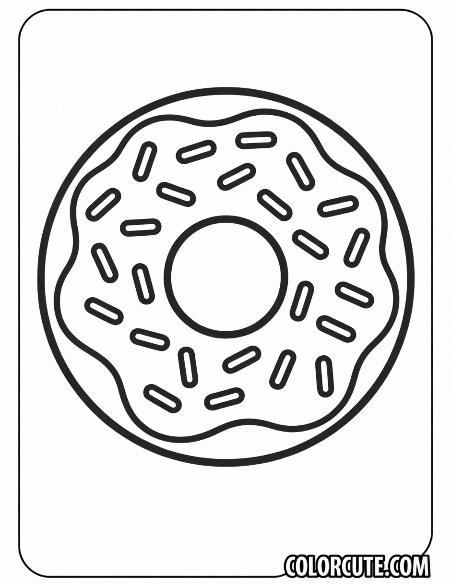 Donut Coloring Page | Free PDF Printables – Color Cute - Free Coloring ...