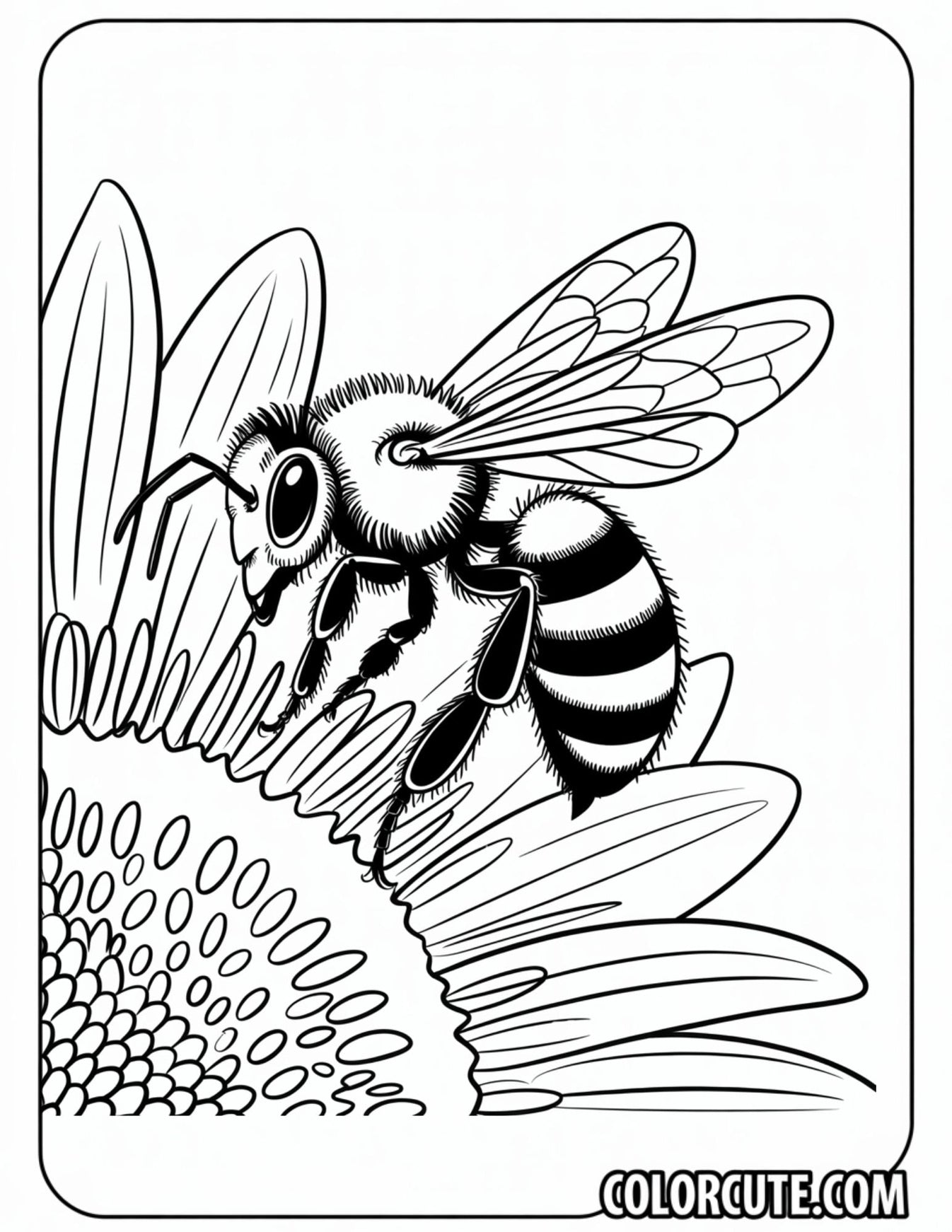 Preschool Bee Coloring Page – Free PDF Printables – Color Cute - Free ...