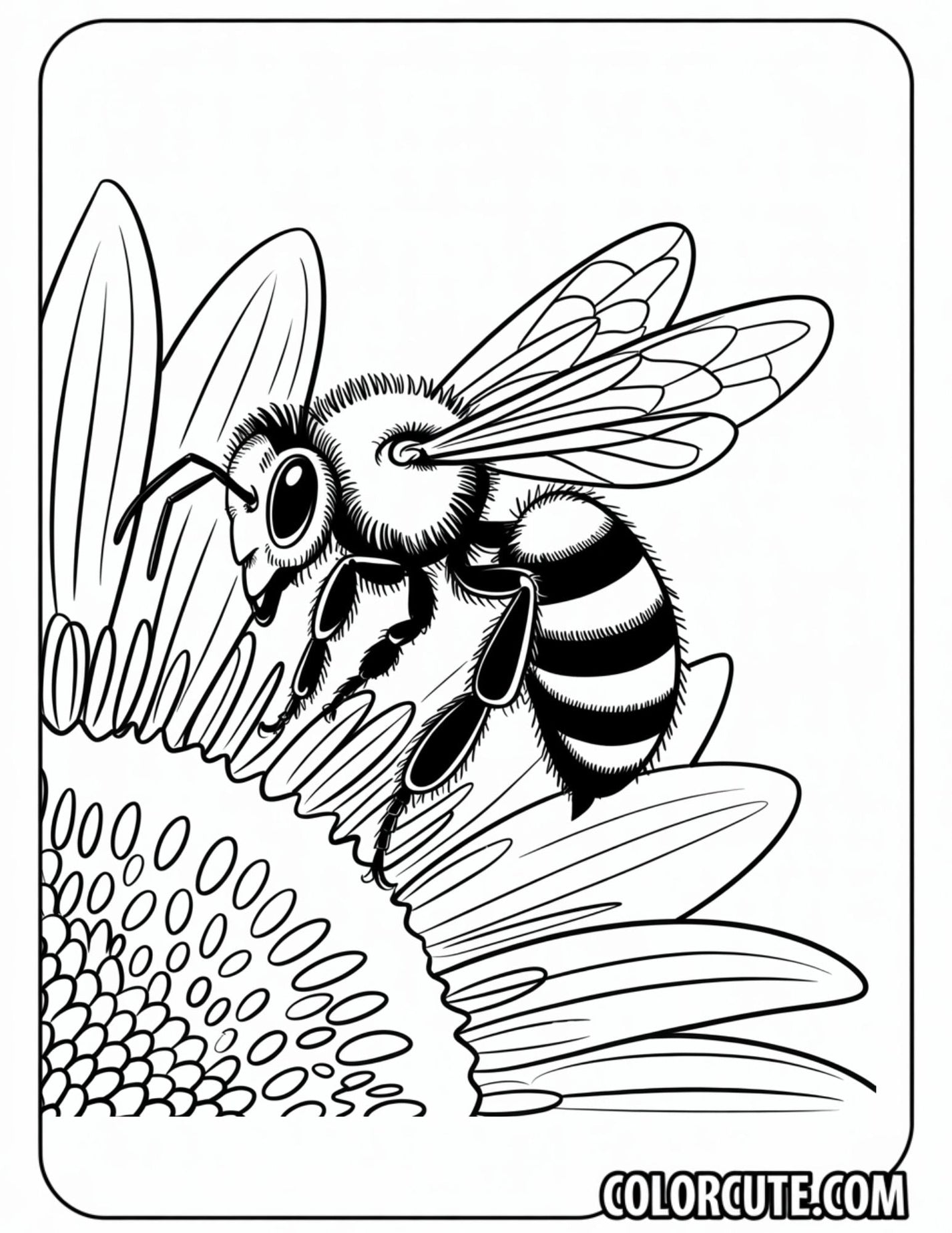 Preschool Bee Coloring Page – Free PDF Printables – Color Cute - Free ...