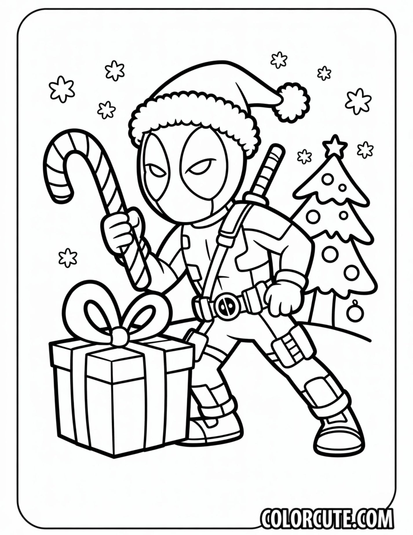 Christmas Deadpool Coloring Pages | Free PDF Printables – Color Cute ...