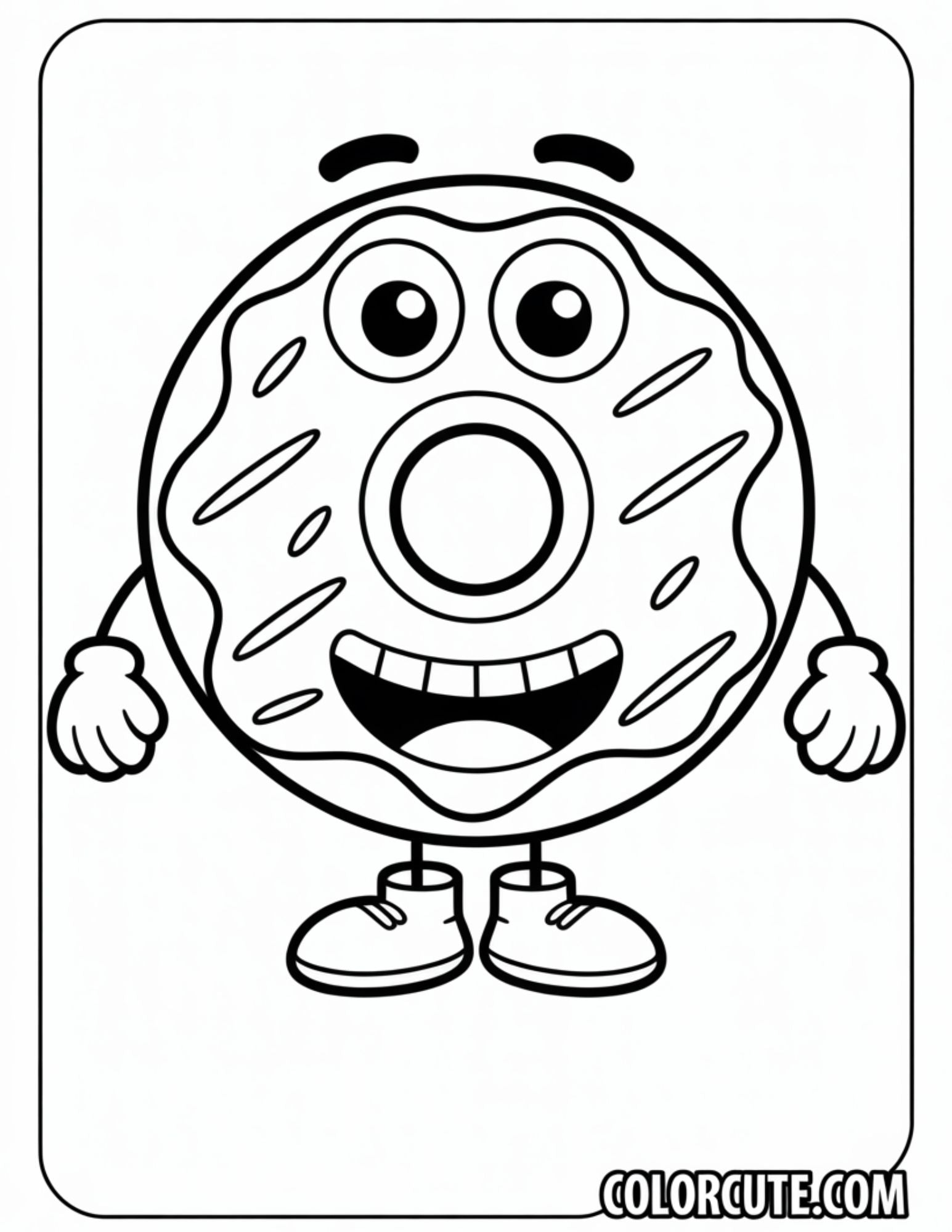 Easy Happy Donut Coloring Pages Free Printable – Color Cute - Free ...