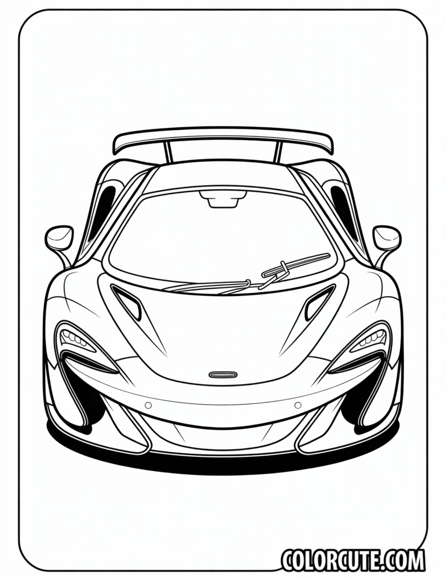 McLaren Car Coloring Page | Free PDF Printables – Color Cute - Free ...