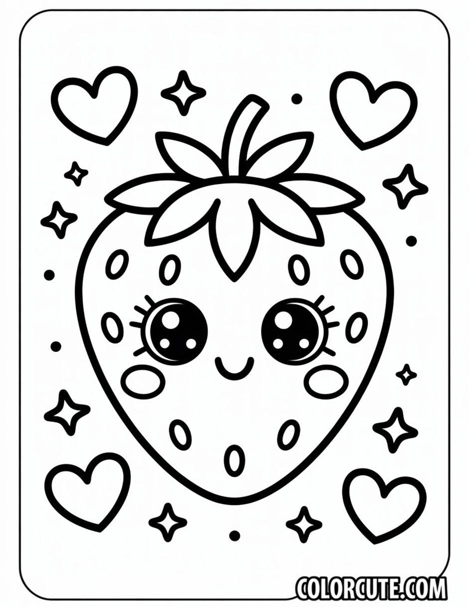 30+ Free Strawberry Coloring Pages - Fruit PDF Printables – Color Cute ...