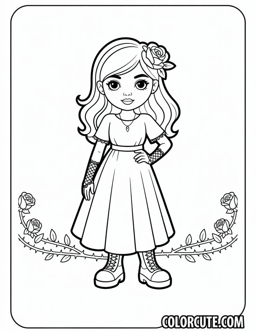 Preppy Fashion Girl Coloring Pages | Free PDF Printables – Color Cute ...