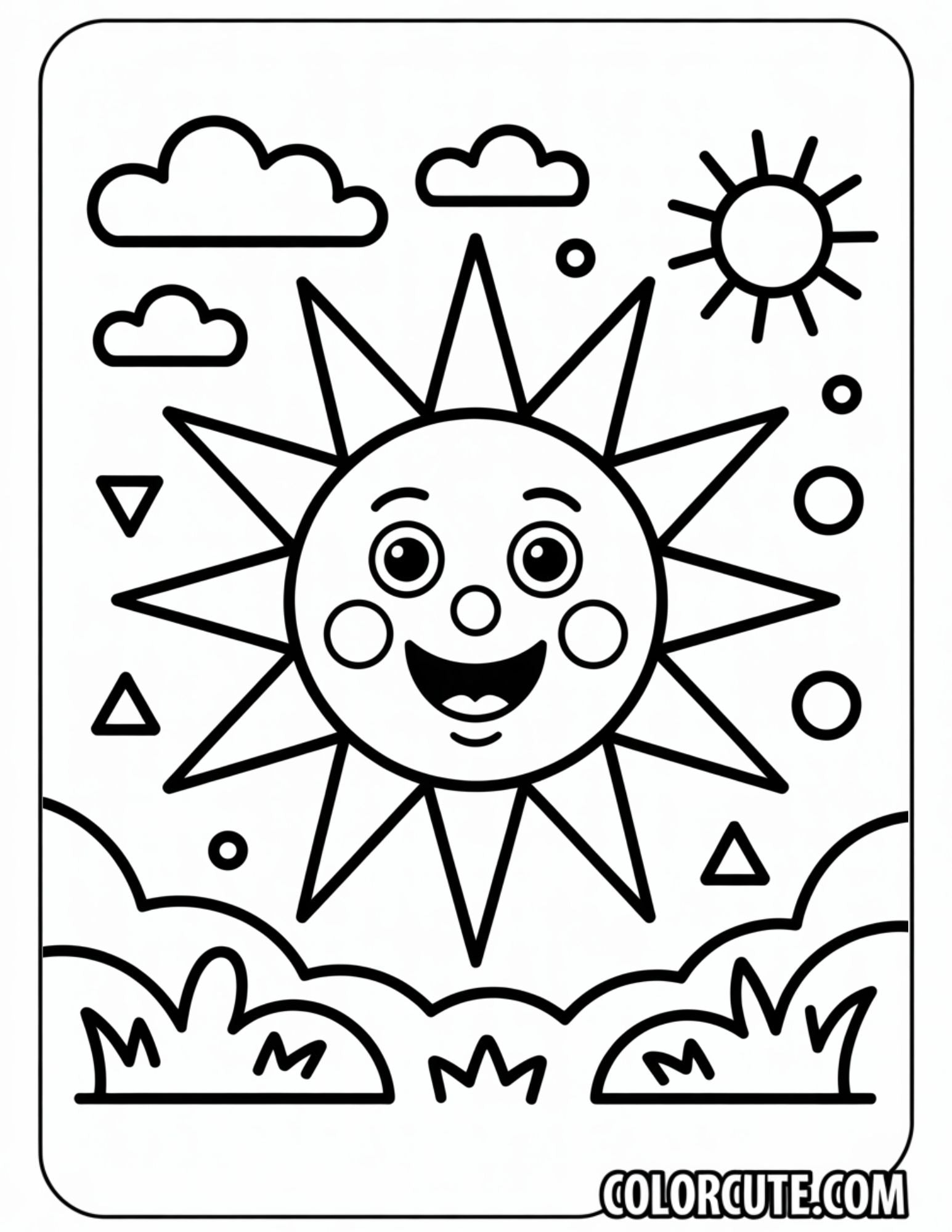40+ Sun Coloring Pages Free - Summer PDF Downloads – Color Cute - Free ...