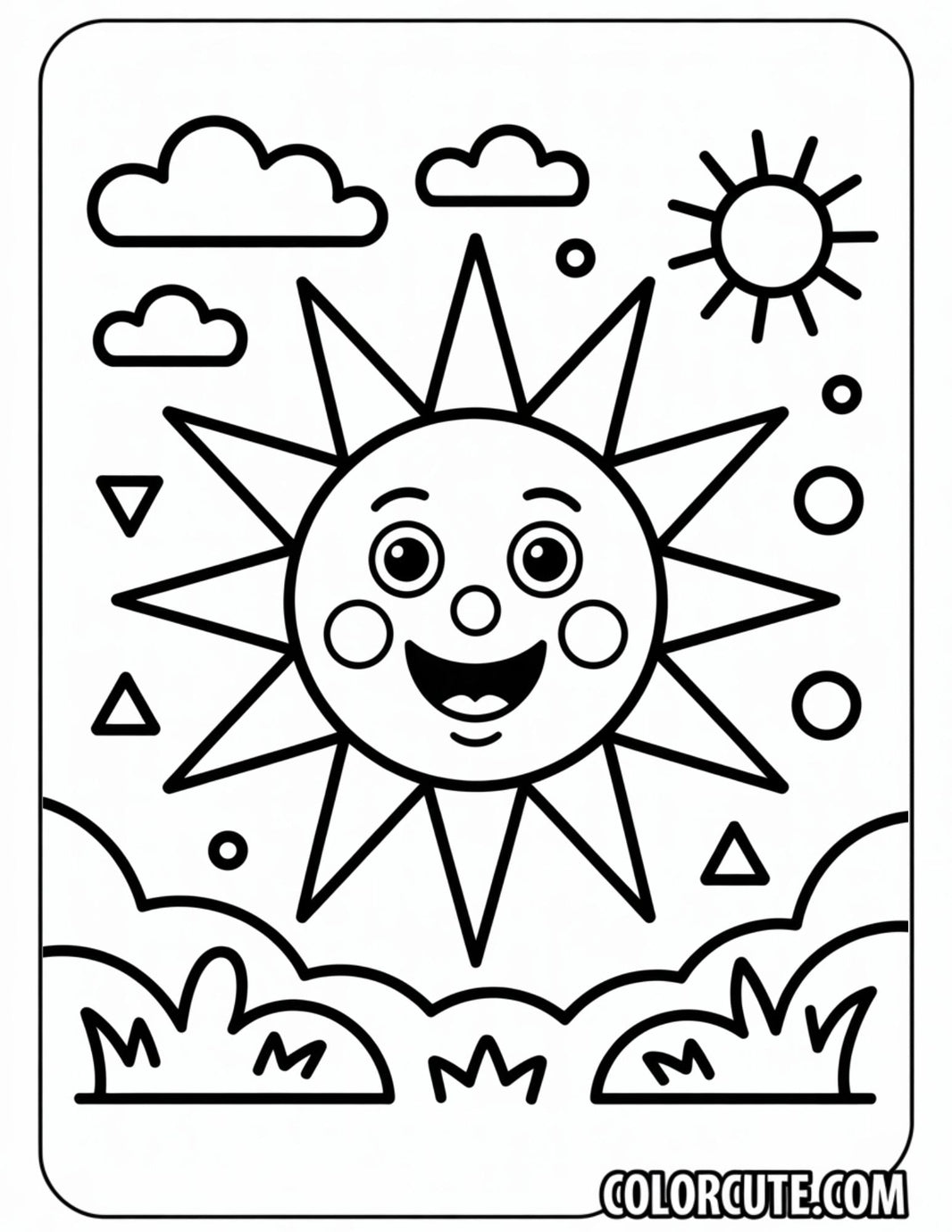 40+ Sun Coloring Pages Free - Summer PDF Downloads – Color Cute - Free ...
