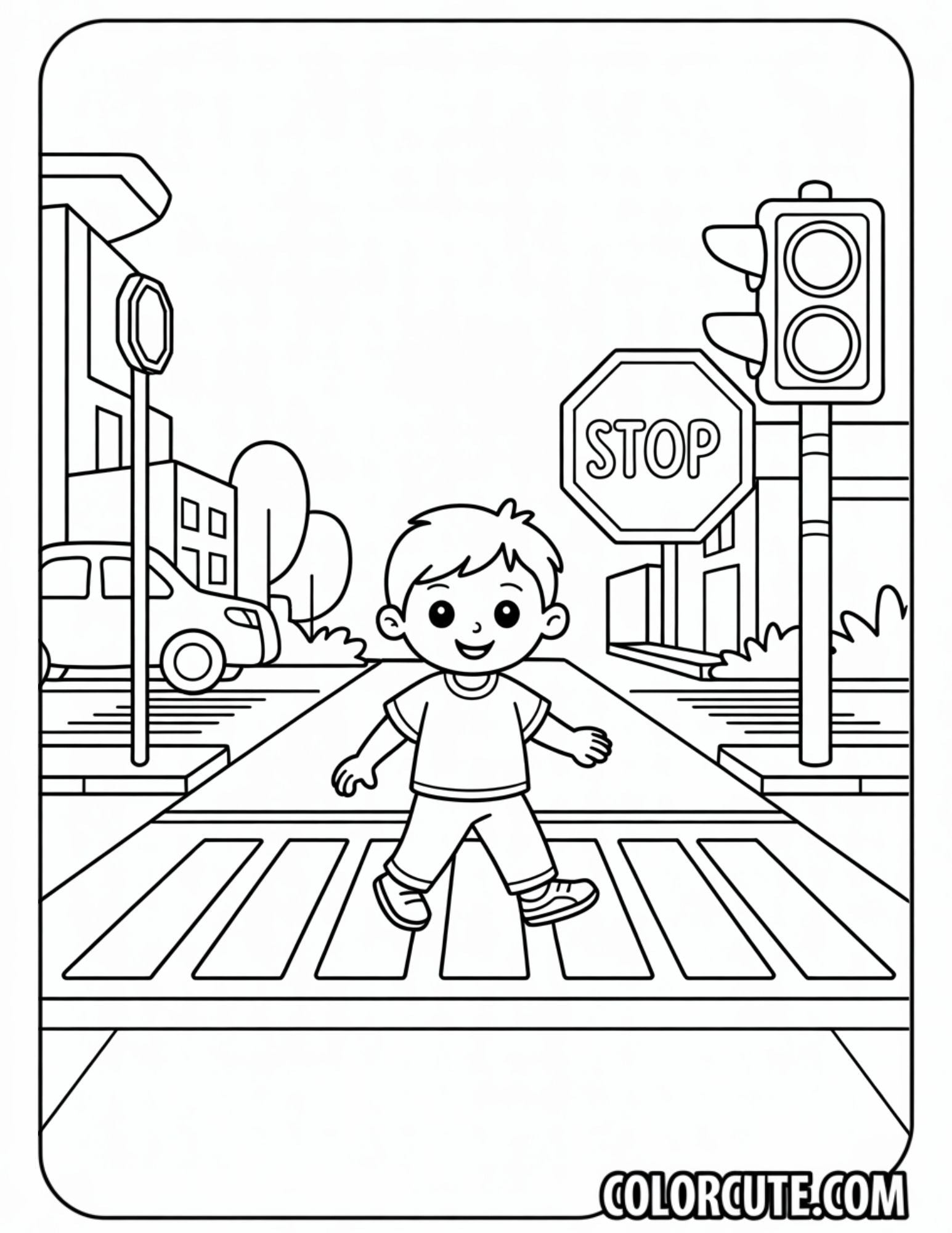 Safety Preschool Coloring Pages | Free PDF Printables – Color Cute ...