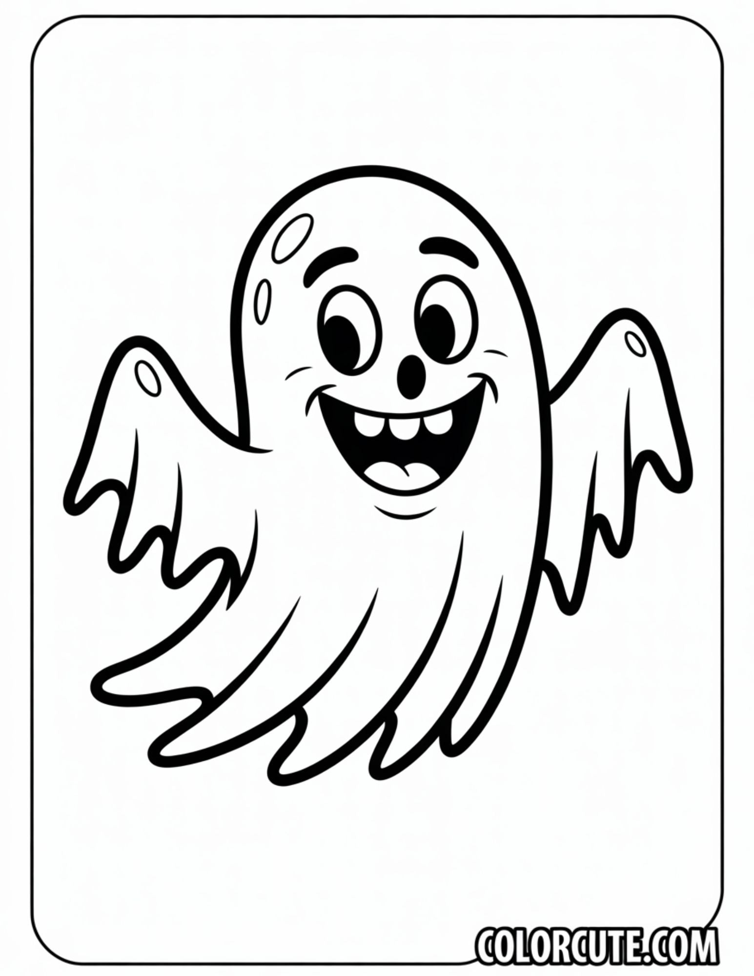 Scary Ghost Coloring Pages | Free PDF Printables – Color Cute - Free ...