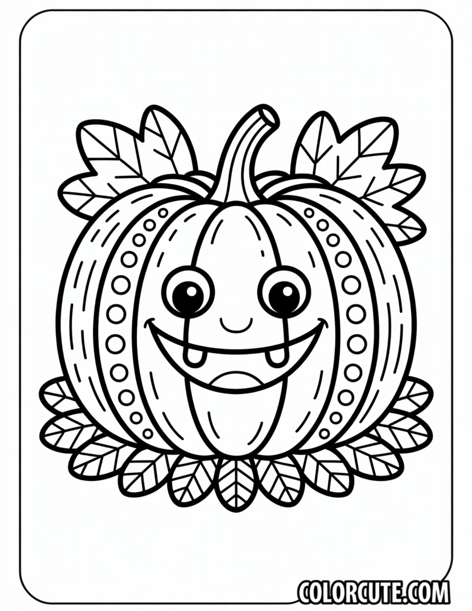 Simple Smiling Pumpkin Face Coloring Page | Free PDF Printables – Color ...